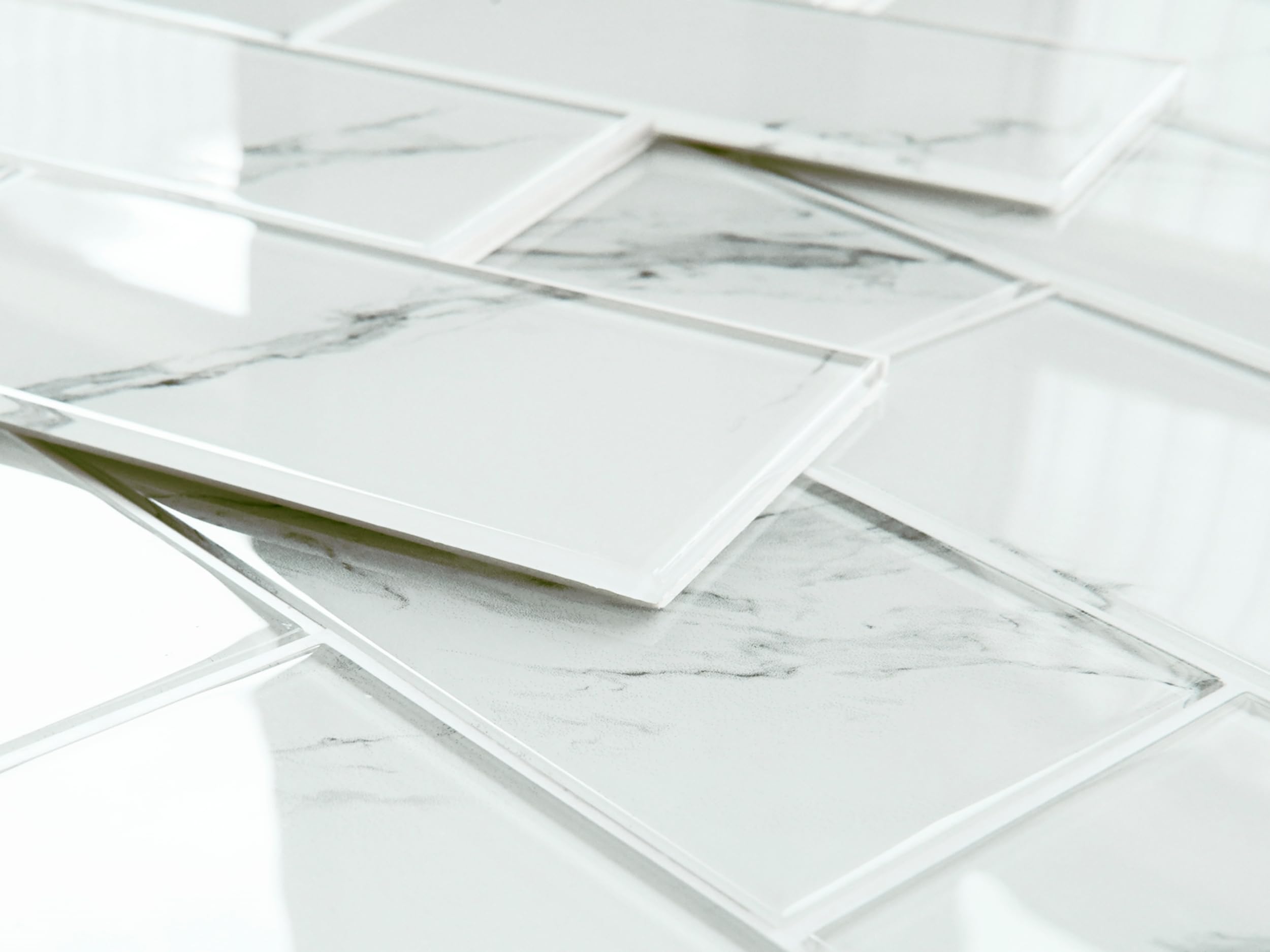 DIY Mesh Backing Tiles 5-Sheet Glass Mosaic Tile Backsplash - 5 Sq Ft ...
