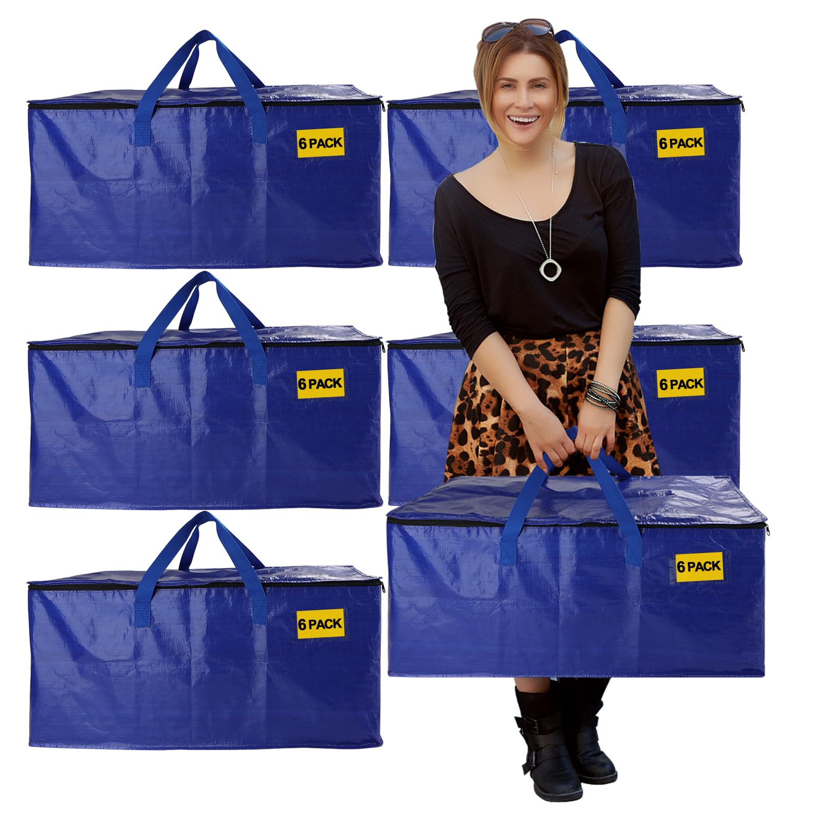 Amazon.com: Demiwise 6 Pack Heavy Duty Moving Bags with Strong Zippers ...