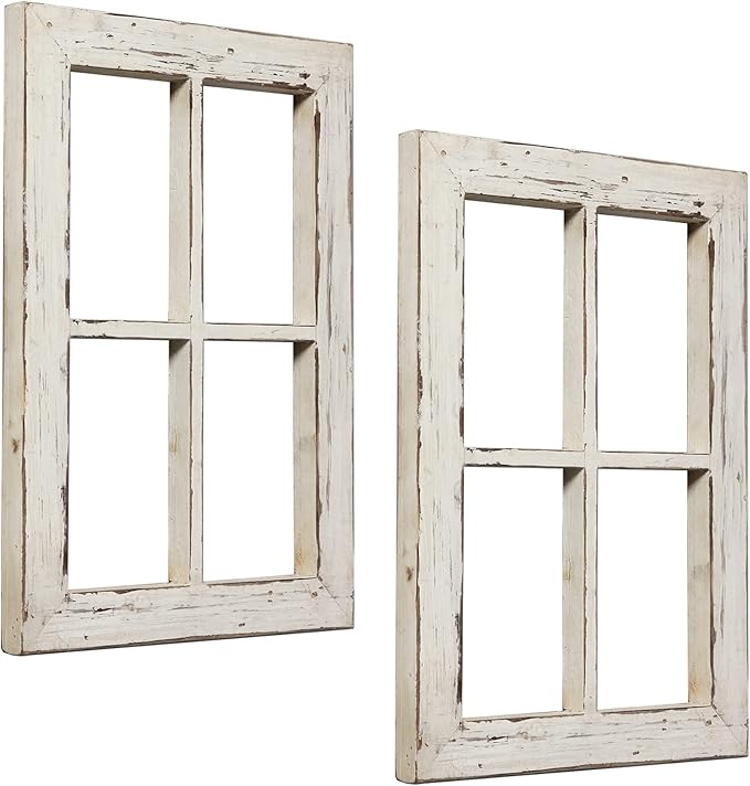 Sintosin French Window Frame Wall Decor 11" x 16" - Set of 2, Hanging ...