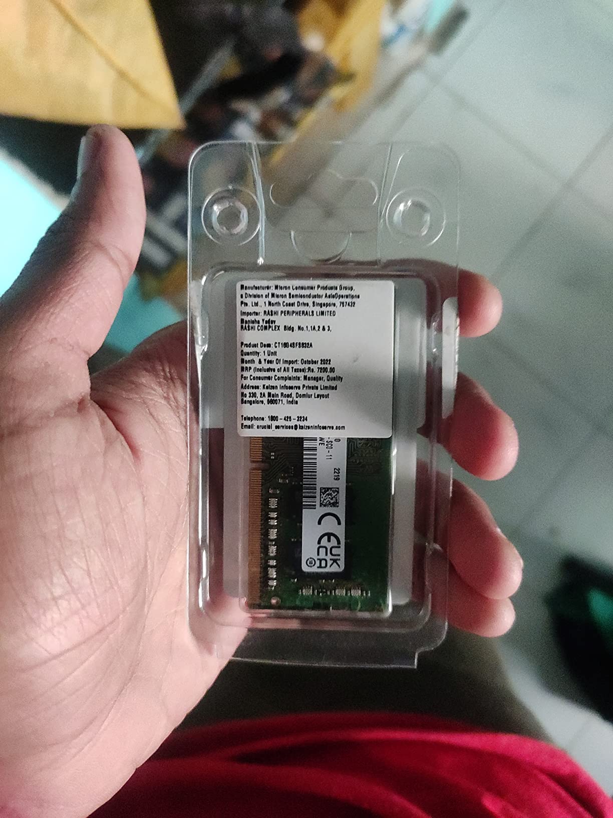 Crucial 16GB DDR4 RAM 3200MHz Laptop Memory