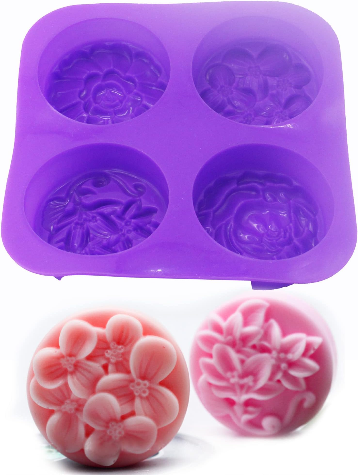 Amazon.com: X-Haibei Round Flower Bar Silicone Mold Chocolate Guest ...
