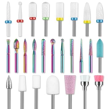 Amazon.com: 26pcs Nail Drill Bits Set, 3/32inch Professional Ceramic ...