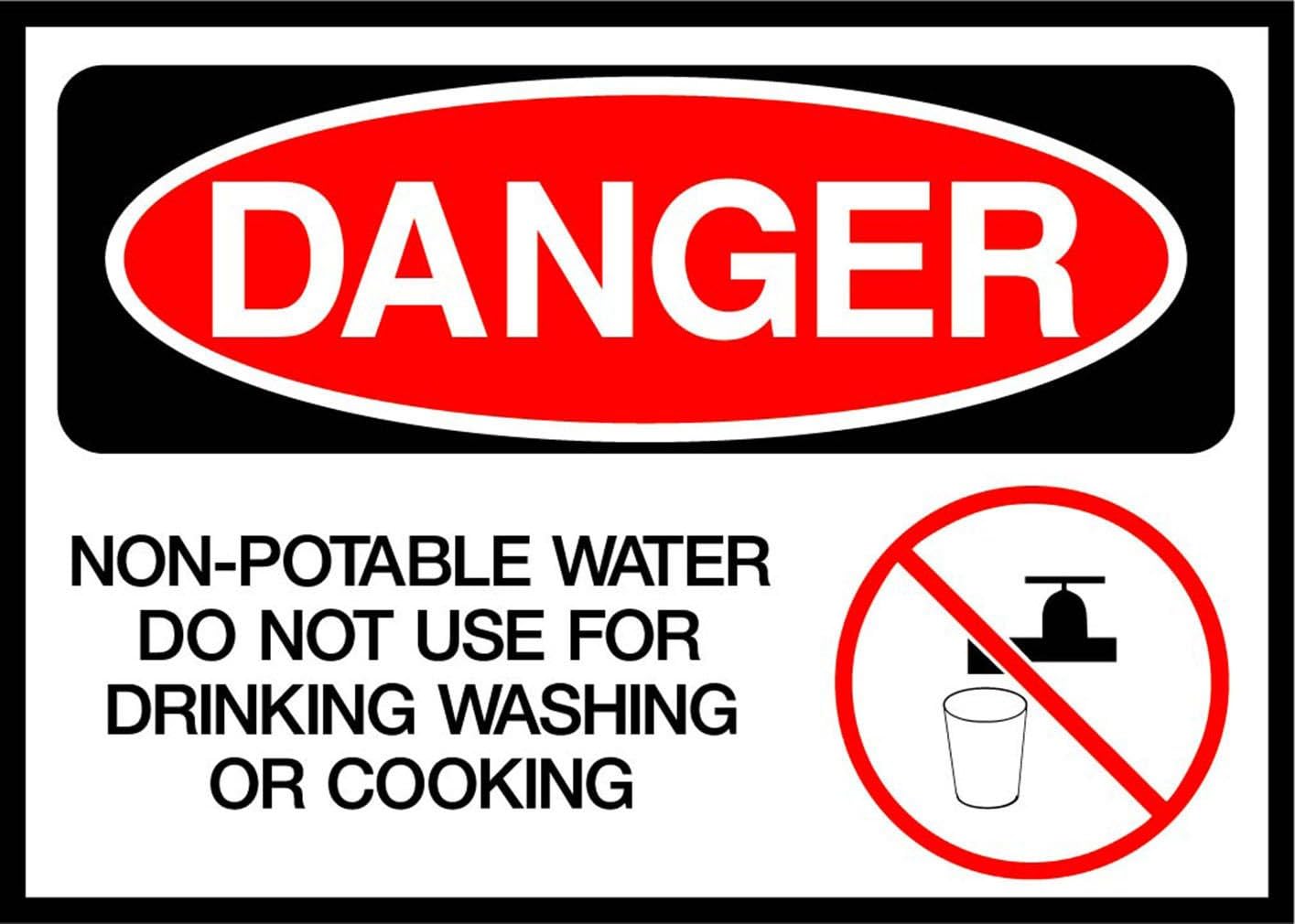 Amazon.com: Non-Potable Water Do Not Use Danger OSHA/ANSI Vinyl Sticker ...