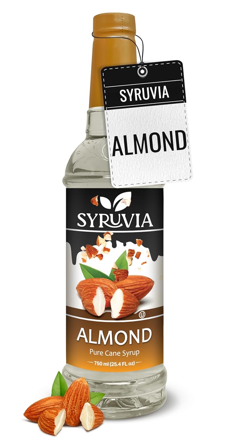 Amazon.com: Syruvia Almond Coffee Syrup - 25.4 fl oz Premium Coffee ...