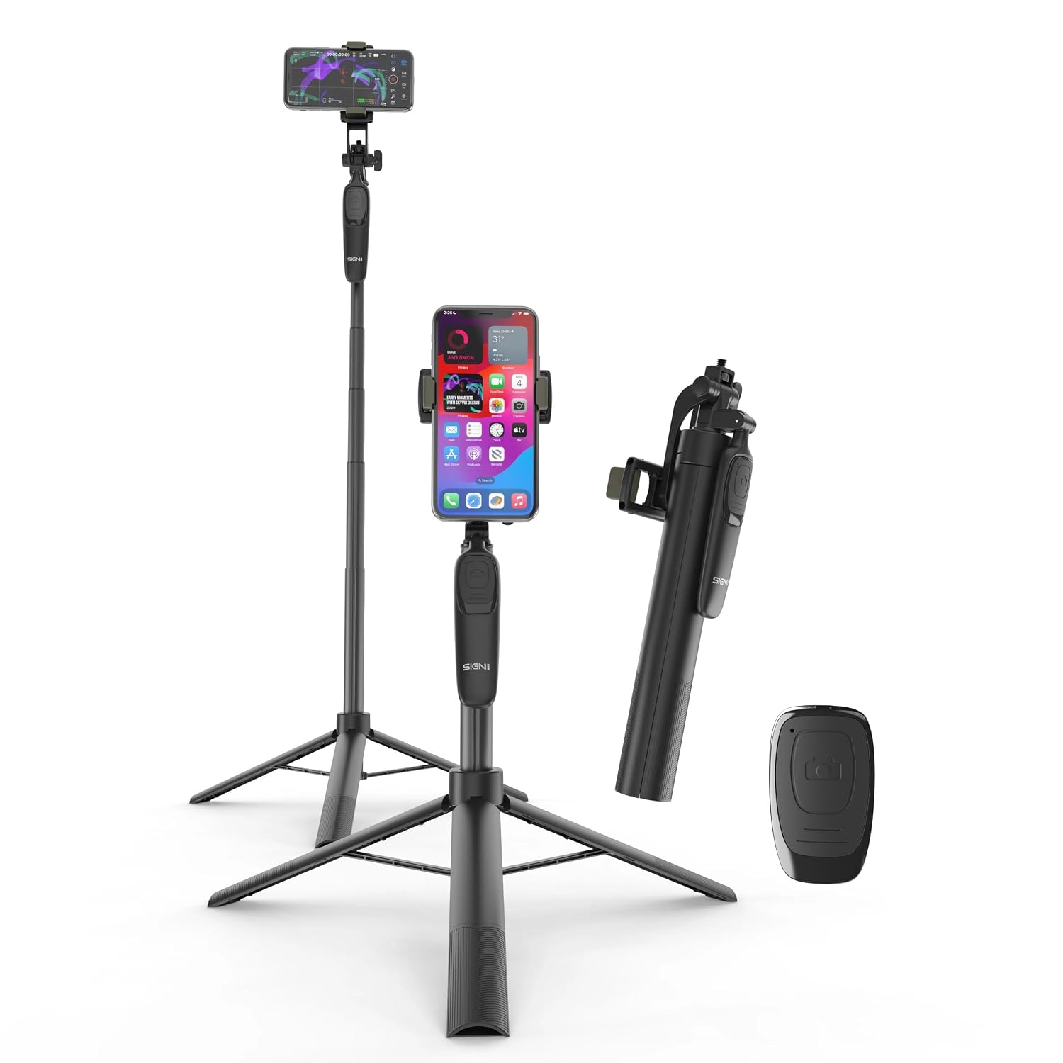 SKYVIK SIGNIPOD Flex 360 Tripod and Selfie Stick with Bluetooth Remote ...