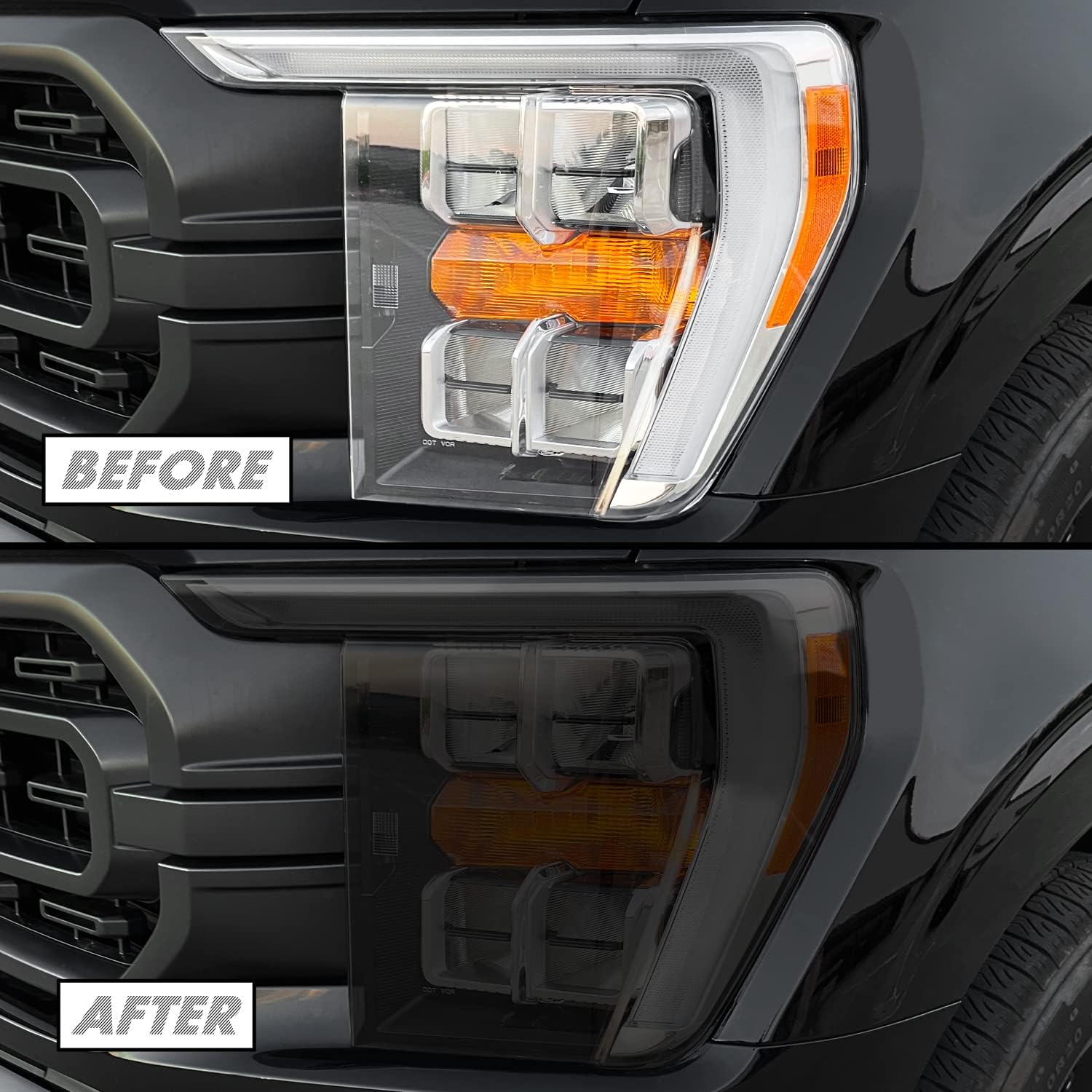 SlickMod PreCut Vinyl Smoke Tint for 2021-2023 Ford F150 Headlight (20% ...