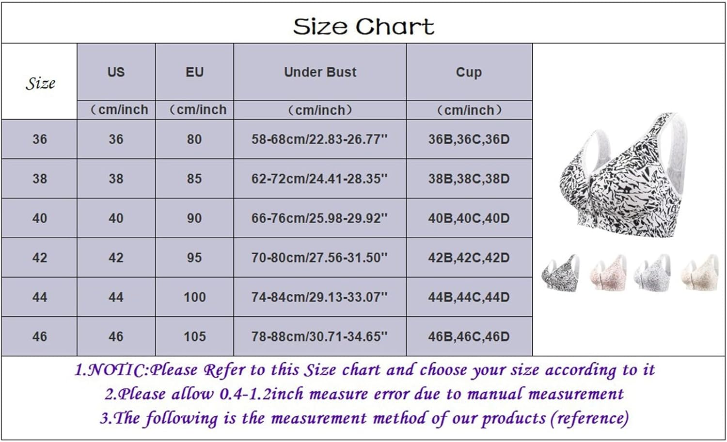 Daisy Bras for Older Women, 2024 Front Close Button Cotton Bras, Full ...