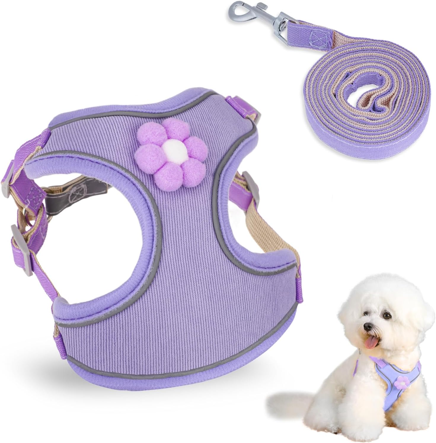 Amazon.com : Hariendny Dog Harness and Leash for Small Medium Dogs, Reflective Adjustable Pet ...