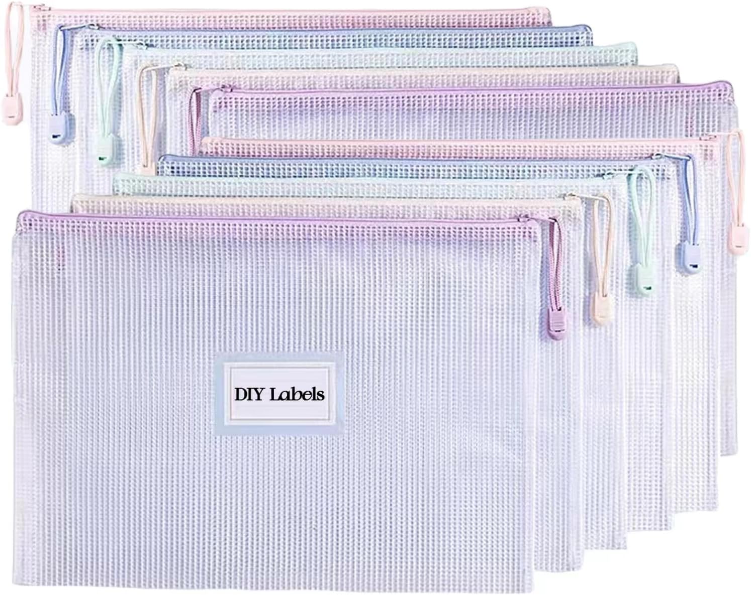 LEXETER A4 Plastic Wallets A4 Zip Folders with Labels(10Pcs), Document ...
