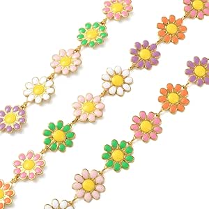 Amazon.com: LiQunSweet 3.28 Feet(1m) Enamel Floral Daisy Mixed Color ...
