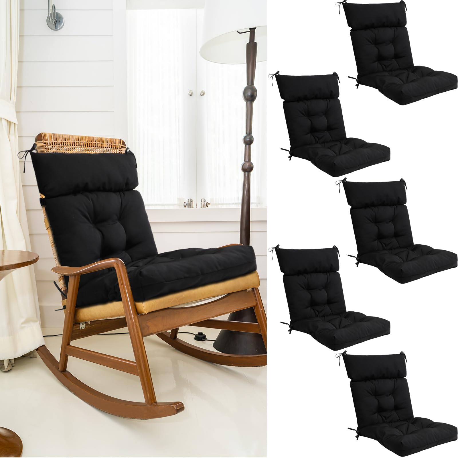 Amazon.com: Mixweer 6 Pack Outdoor/Indoor High Back Chair Cushion ...