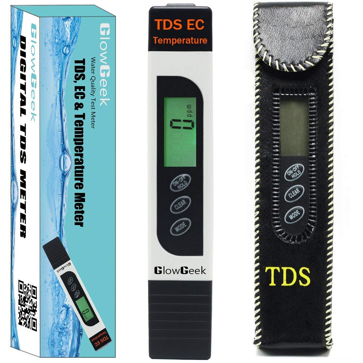 GlowGeek Professional Quality TDS, EC & Temperature Meter, Water ...