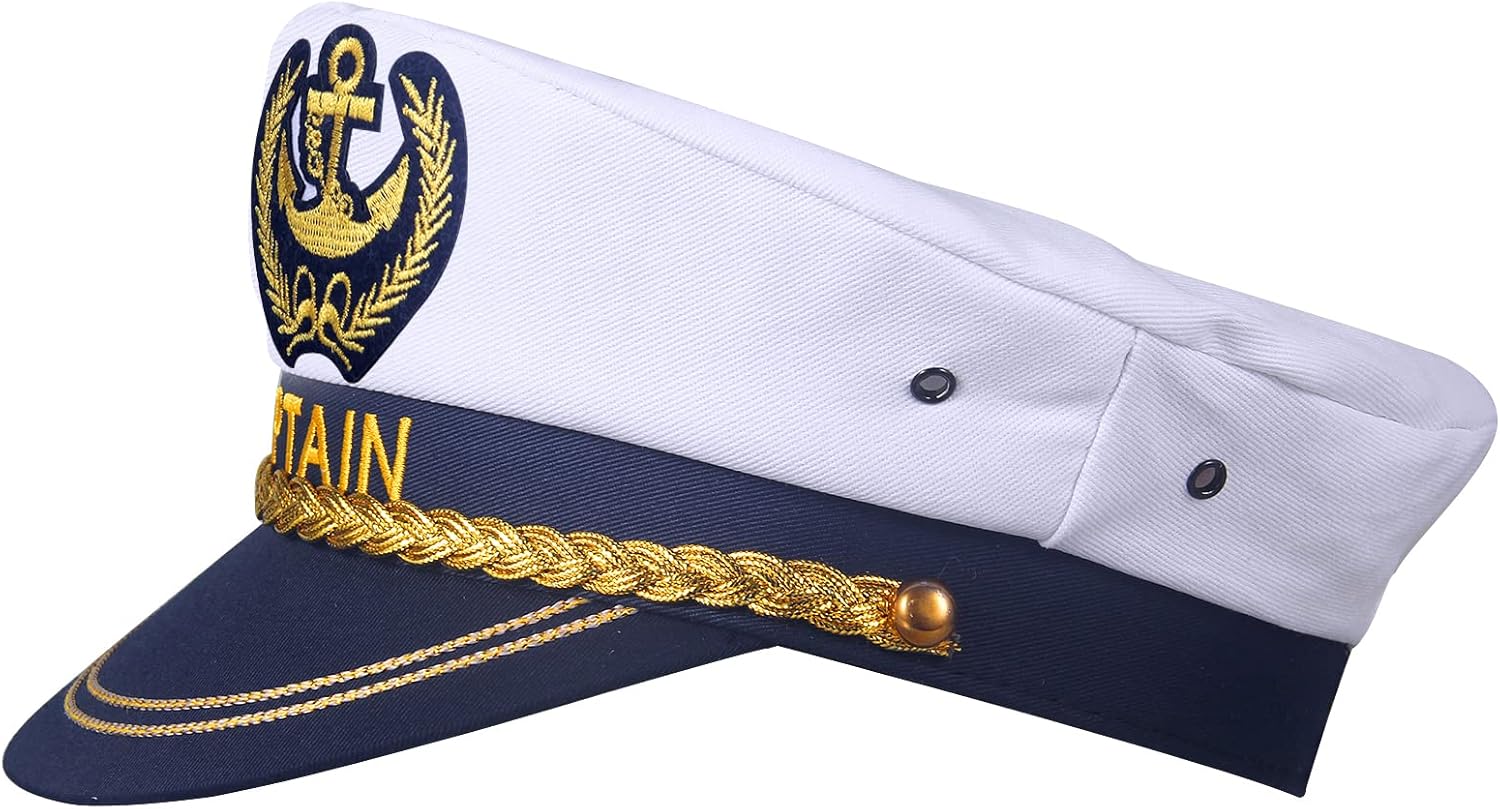 Amazon.com: KKBES Captain Hat Sailors Cap Nautical Hat Yacht Hat ...