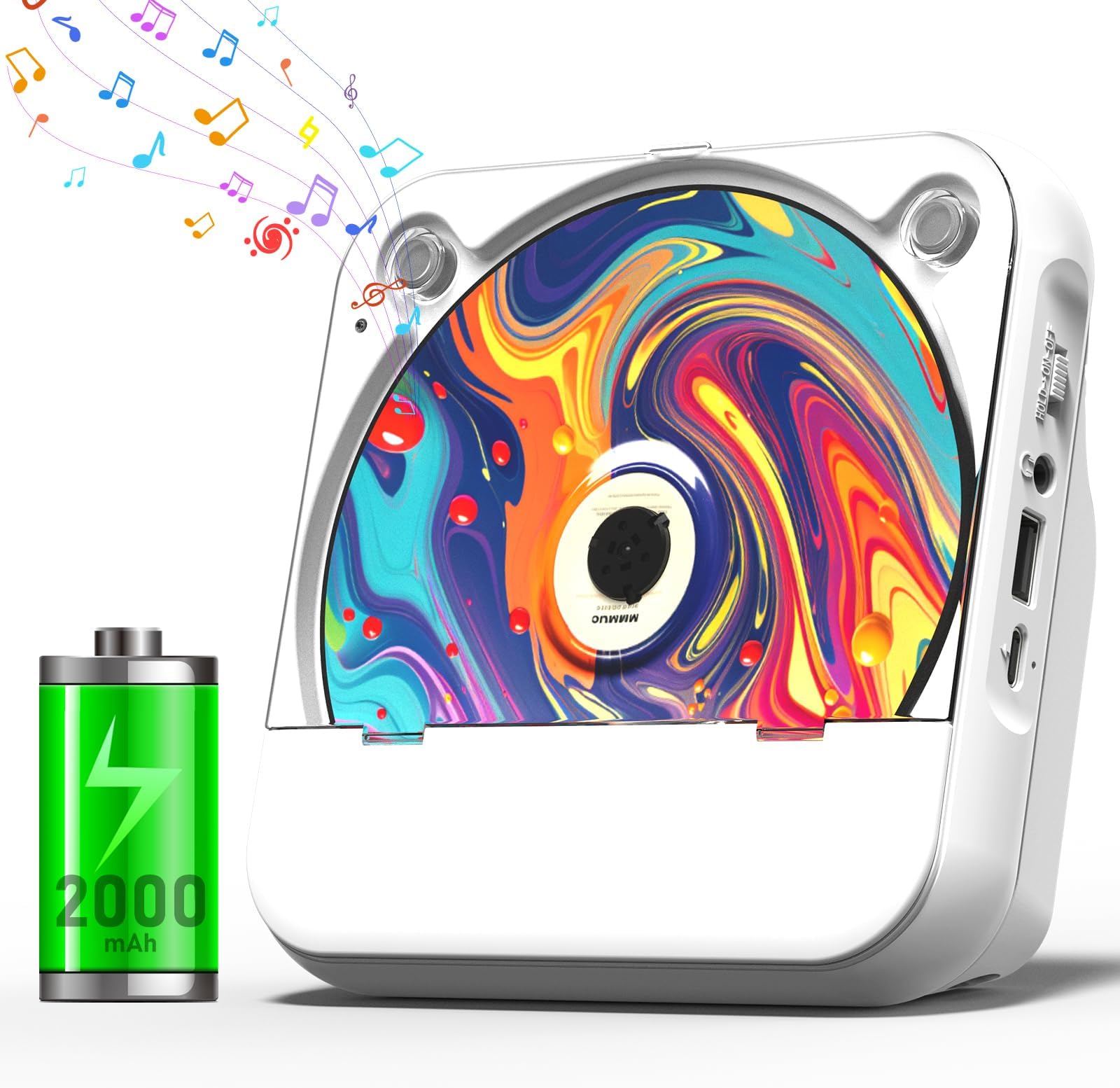 Amazon.com: Portable Retro CD Player with Bluetooth and Dual HiFi ...