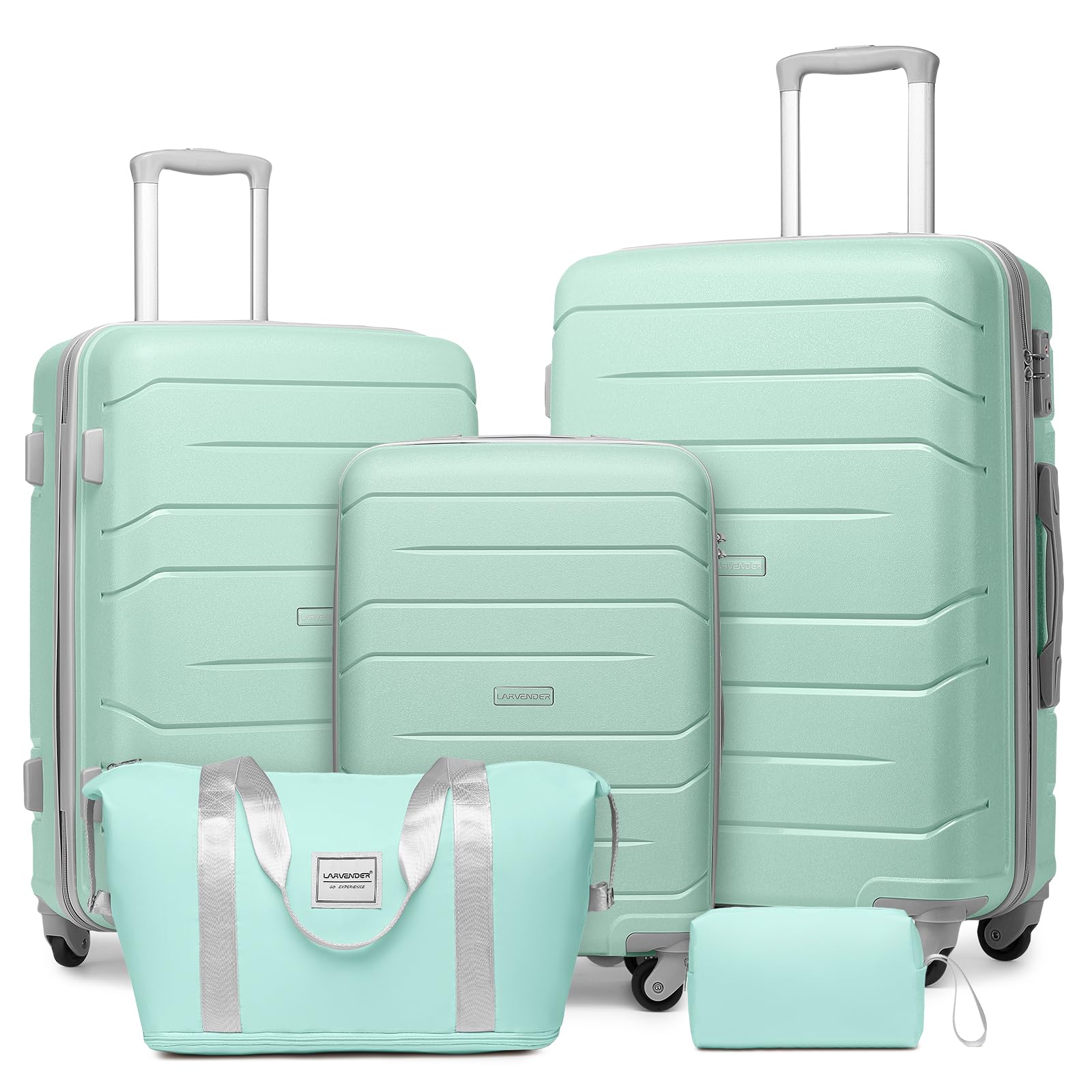 Amazon.com | LARVENDER Luggage Sets 5 Piece, Expandable Luggage ...