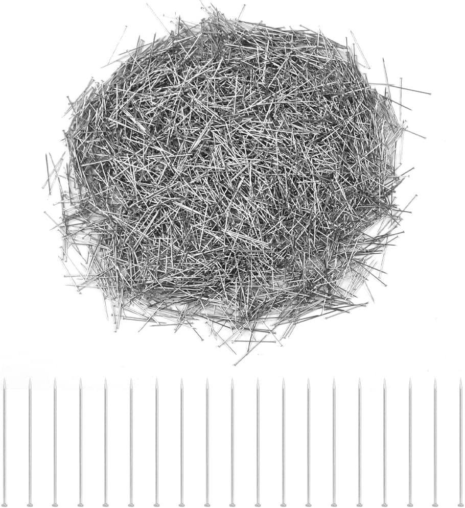 LANSKYLAN 3500pcs Nickel-Plated SHARP_PIN, 26mm, Silver, for Crafts ...