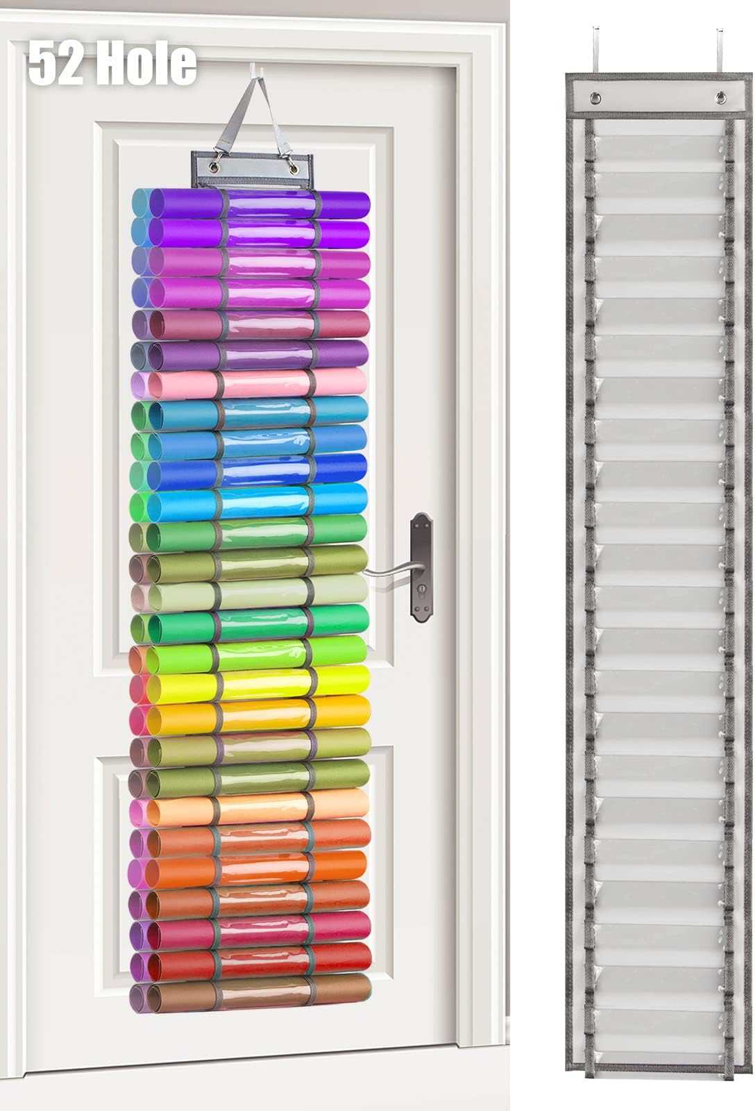 Amazon.com: SAIVEN Vinyl Roll Holder with 2 Hook, 52 Rolls Hanging ...