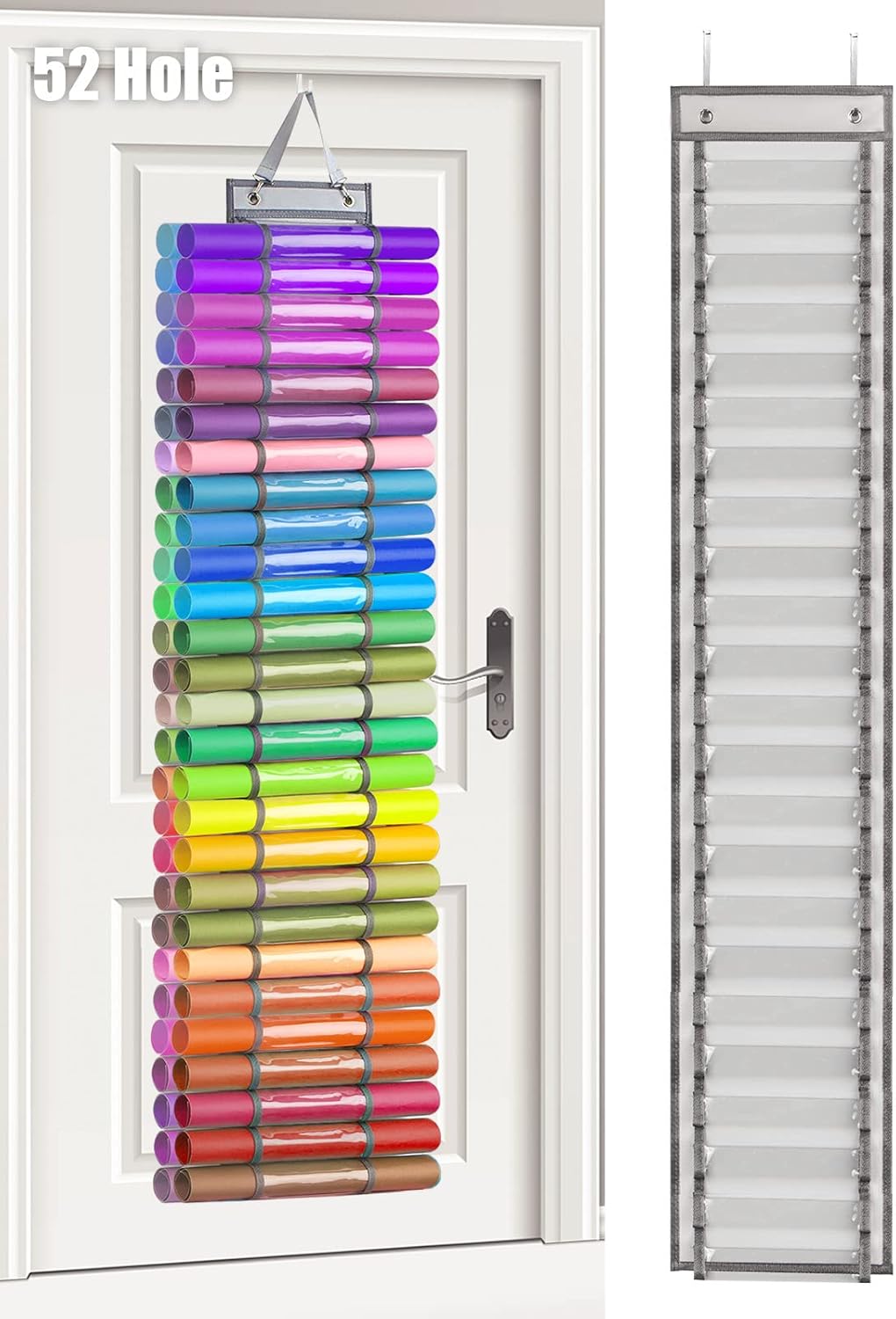 Amazon.com: SAIVEN Vinyl Roll Holder with 2 Hook, 52 Rolls Hanging ...