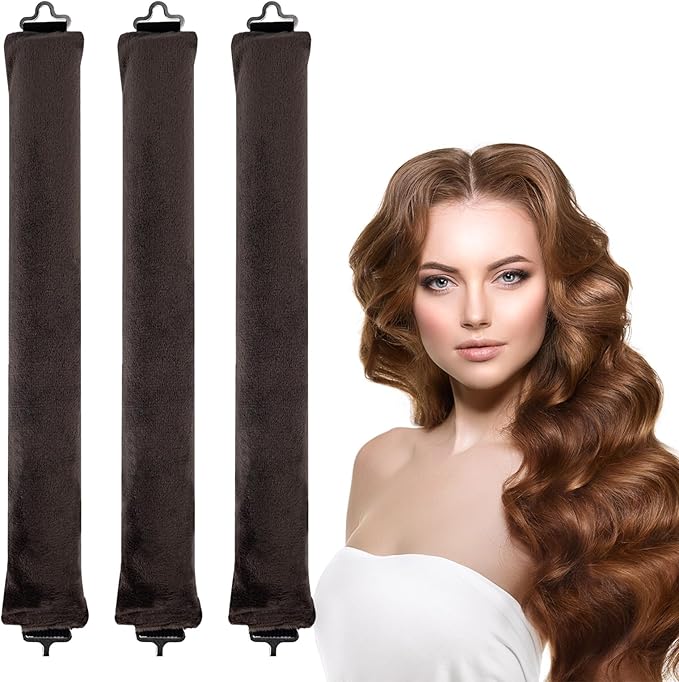 3 Pcs Heatless Curlers, Heatless Curls Hair Rollers for Long Hair, No ...