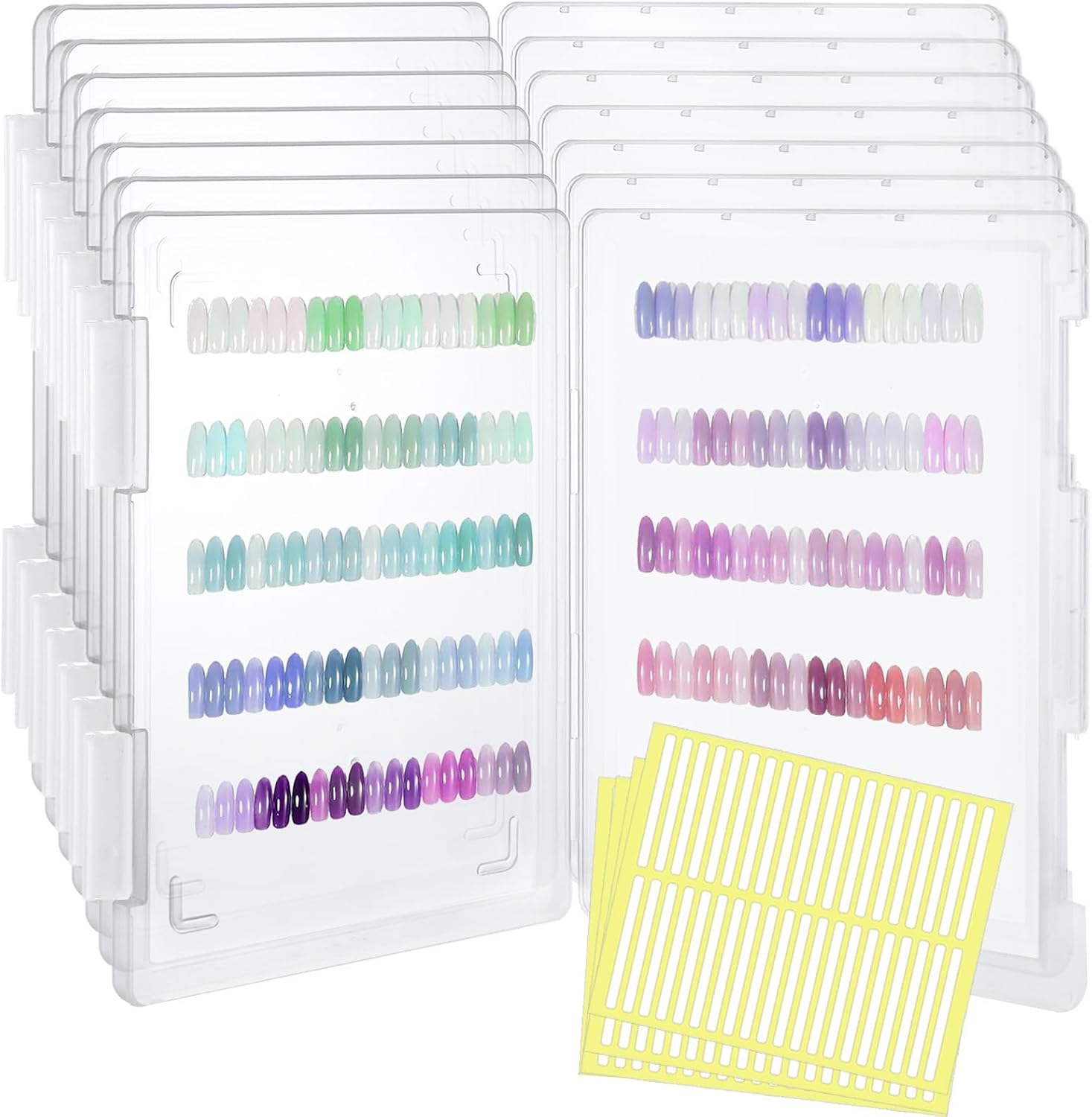 Amazon.com: Oungy Large Transparent Press on Nails Packaging Box 6 PCS ...
