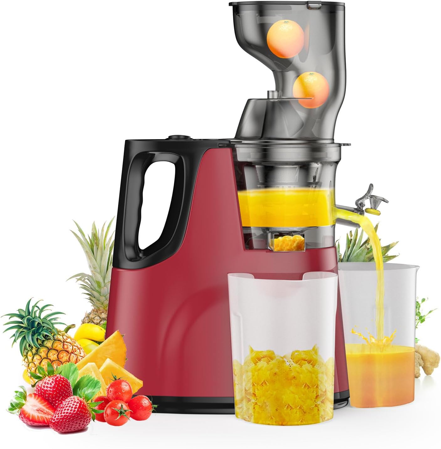 Amazon.com: Cold Press Juicer Machines, 300W Slow Masticating Juicer ...