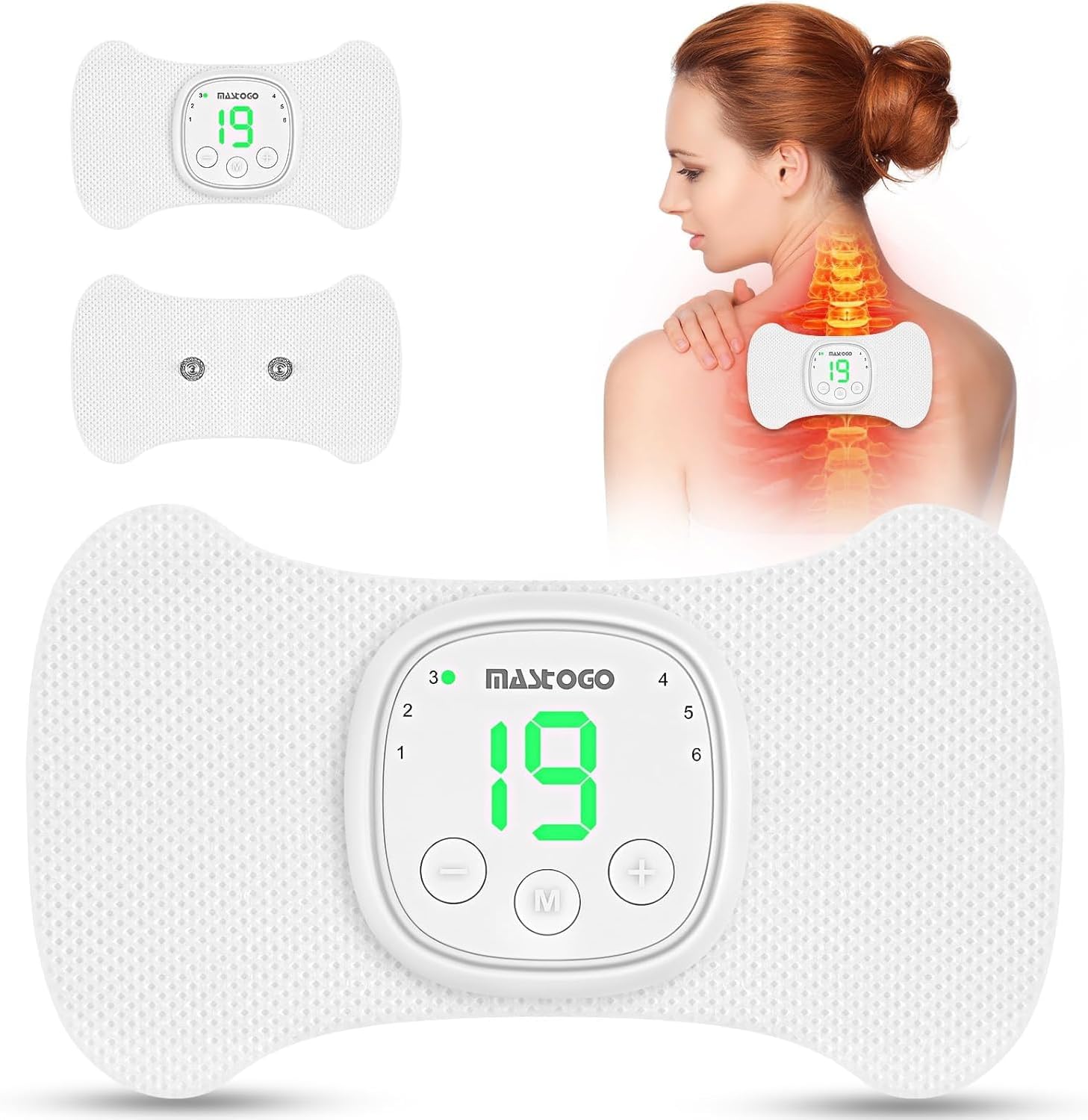 Amazon.com: MASTOGO Wireless TENS Unit - 6 Mode 19 Intensity with ...