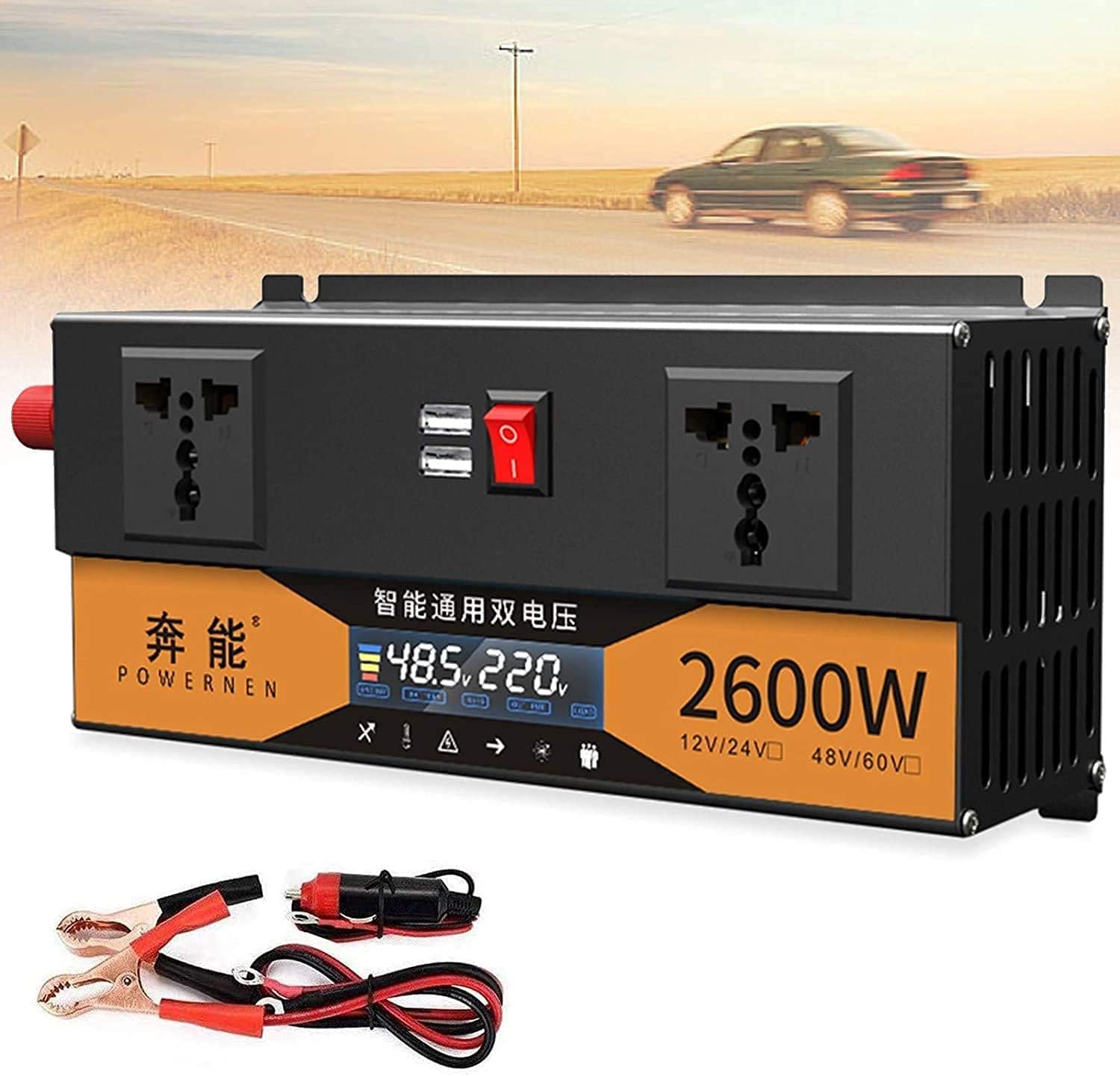 Amazon.com: Pure Sine Wave Inverter 2200W 2600W 3200W Power Inverter DC ...