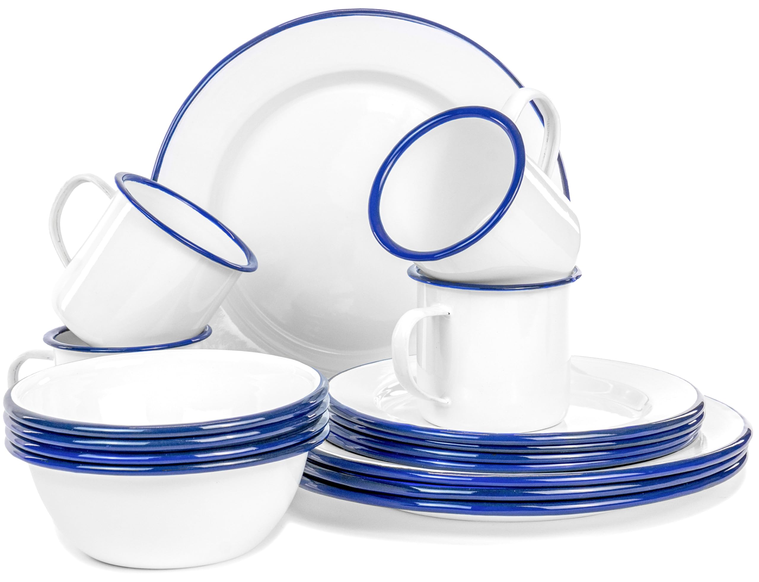 Amazon.com | Red Co. 16-Piece Enamelware Metal Dinnerware Set for 4 ...