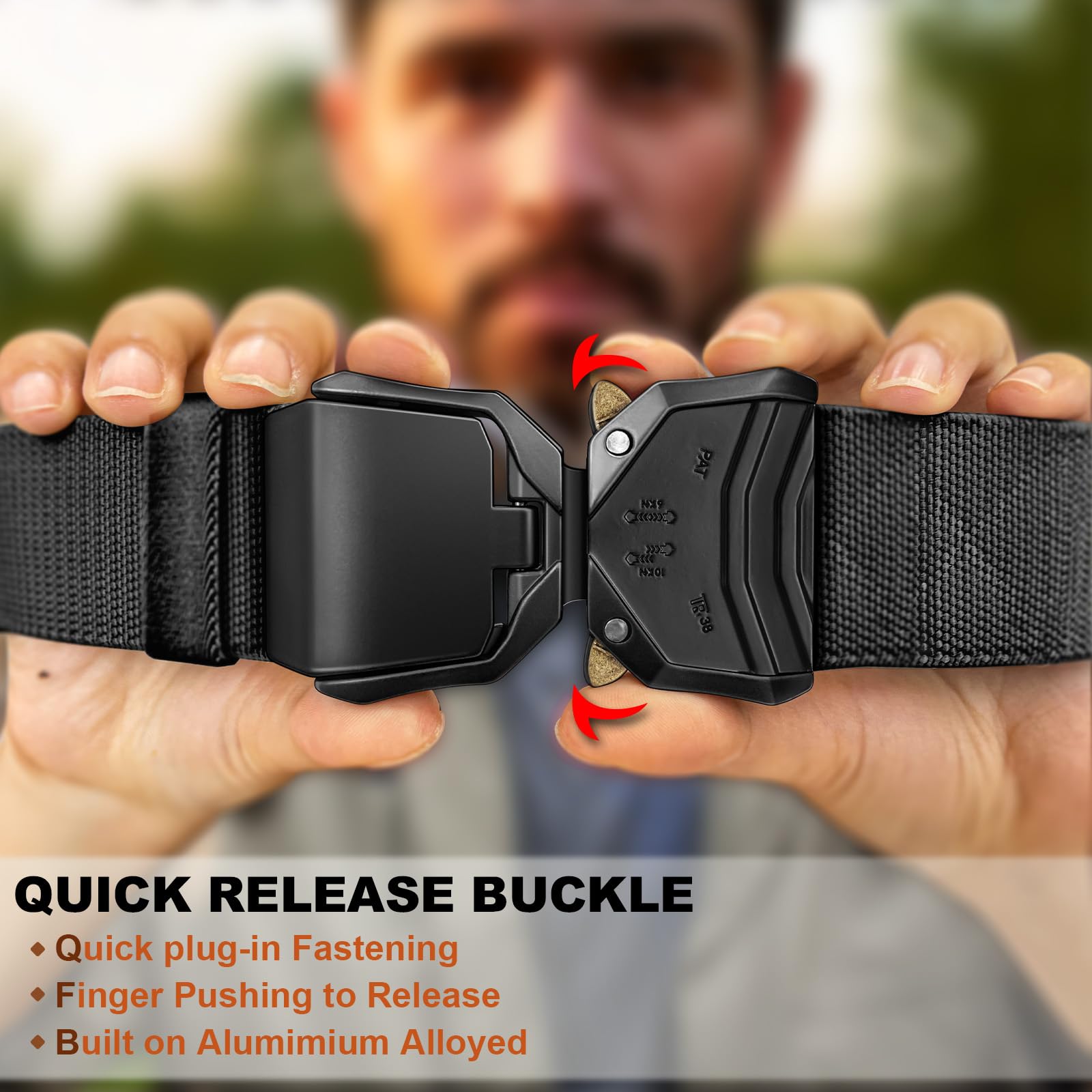 Snapklik.com : BULLIANT Men Belt,Tacitcal Holster Web Adjustable Belt ...