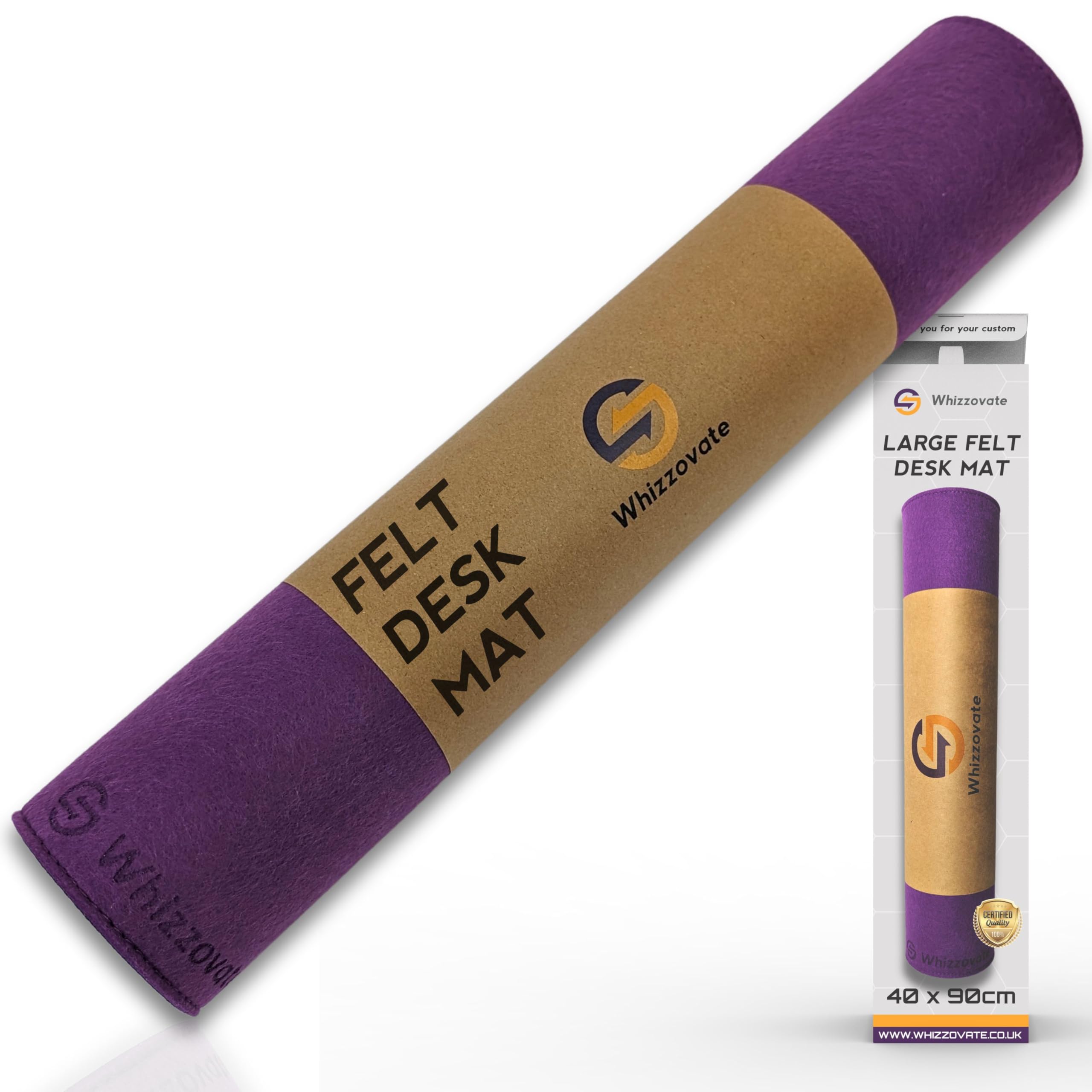 Felt Desk Mat for Office | Large 40 x 90cm Desk Pad | Purple Table ...