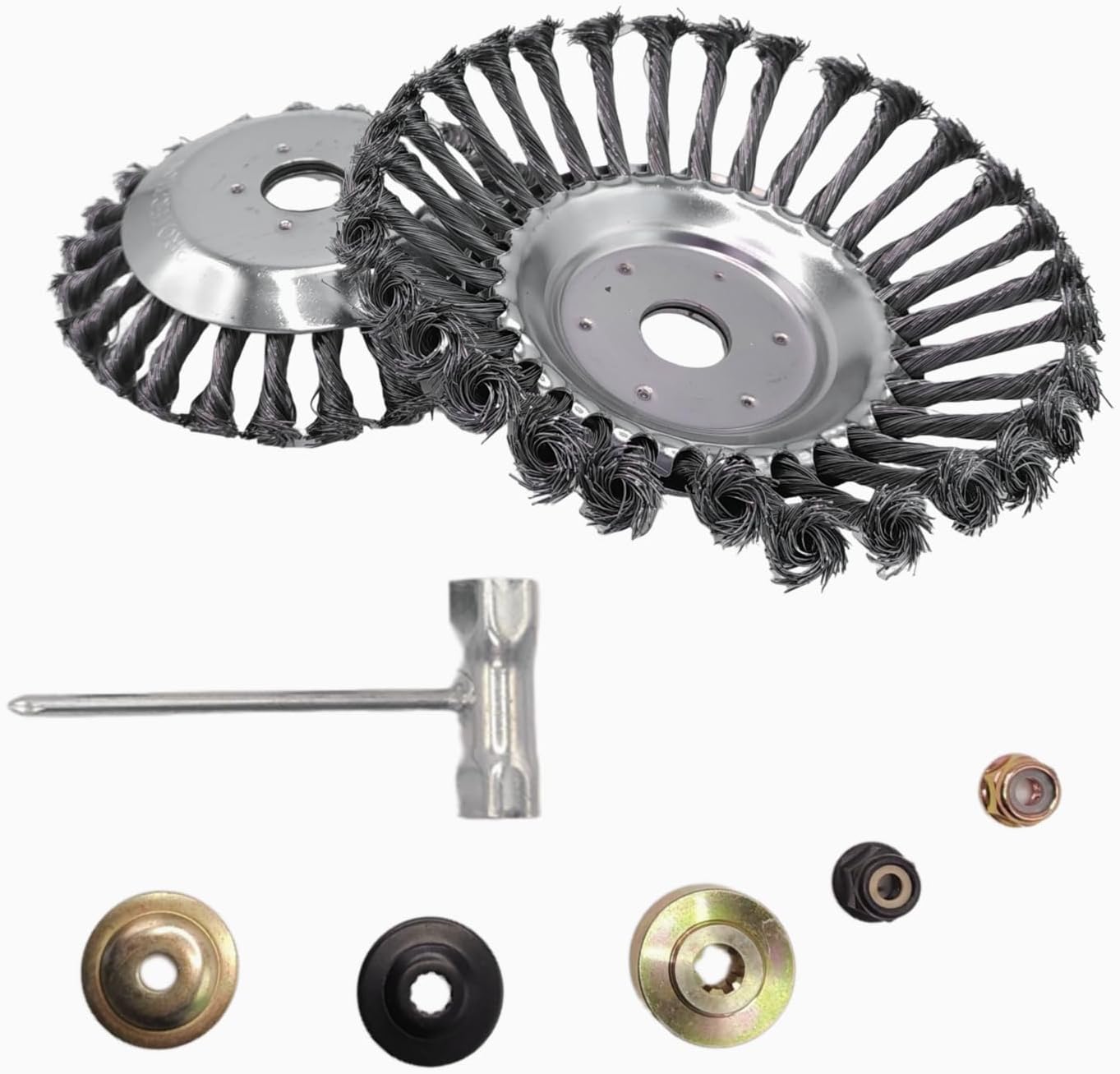 Amazon.com: FFshiye 8 Inch Rotary Steel Wire Brush Cutter Trimmer Head ...