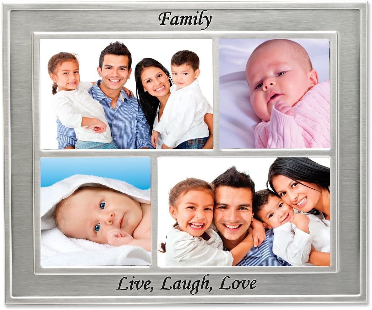 Amazon.com - Lawrence Frames Silver Sentiments Luxury Frame, 4-Opening ...