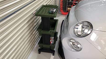 Amazon.co.jp: JEJアステージ(JEJ Astage) ツールワゴン テーブルタイプ 日本製 組み立て式 3段 キャスター付 ブラックグリーン TWT-490G 幅49×奥行29 ...