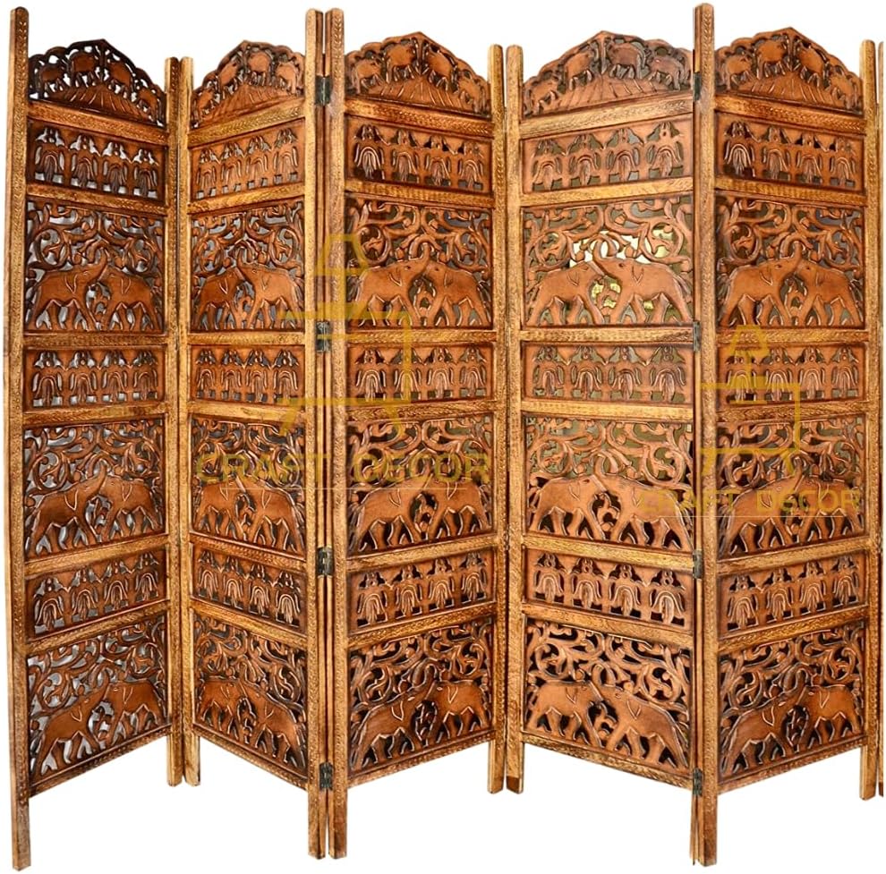 CRAFT DECOR Wooden Elephent Design Partitions Wood Room Divider ...