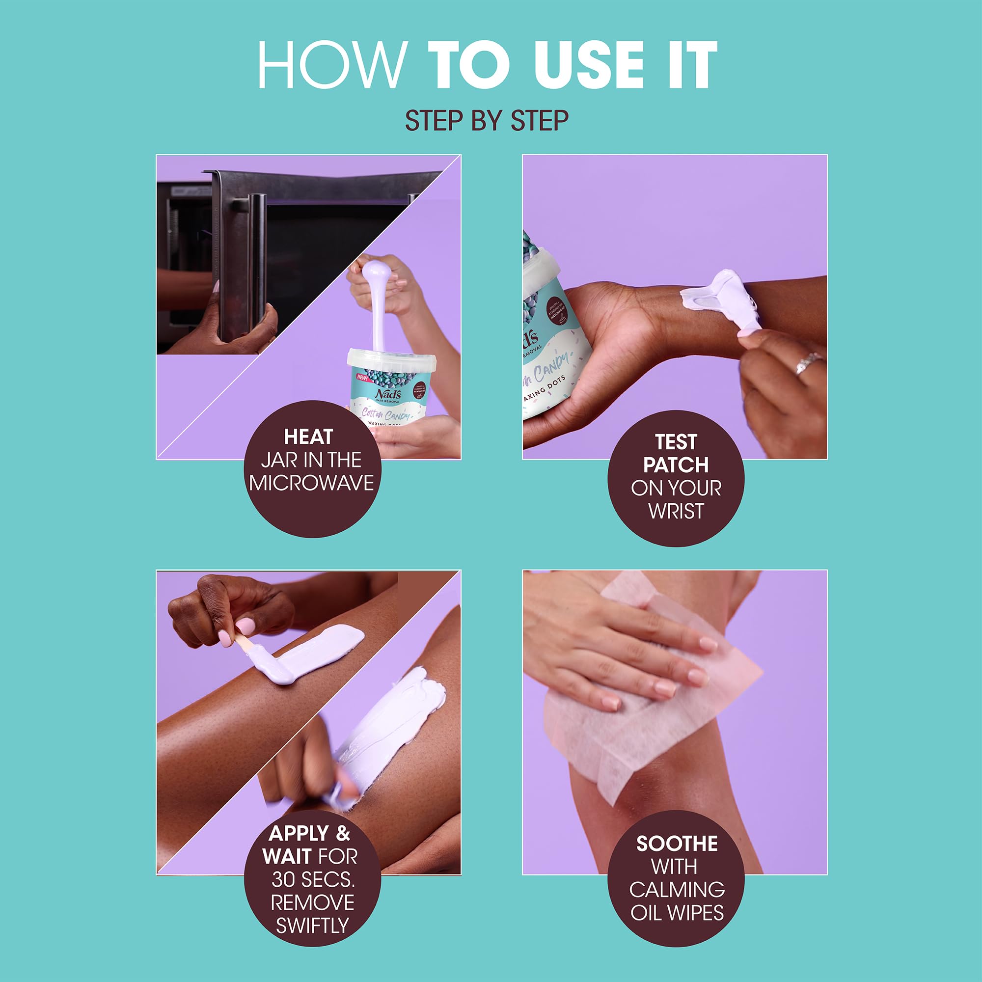 Snapklik.com : Nads Hair Removal Waxing Dots - Cotton Candy Hard Wax ...