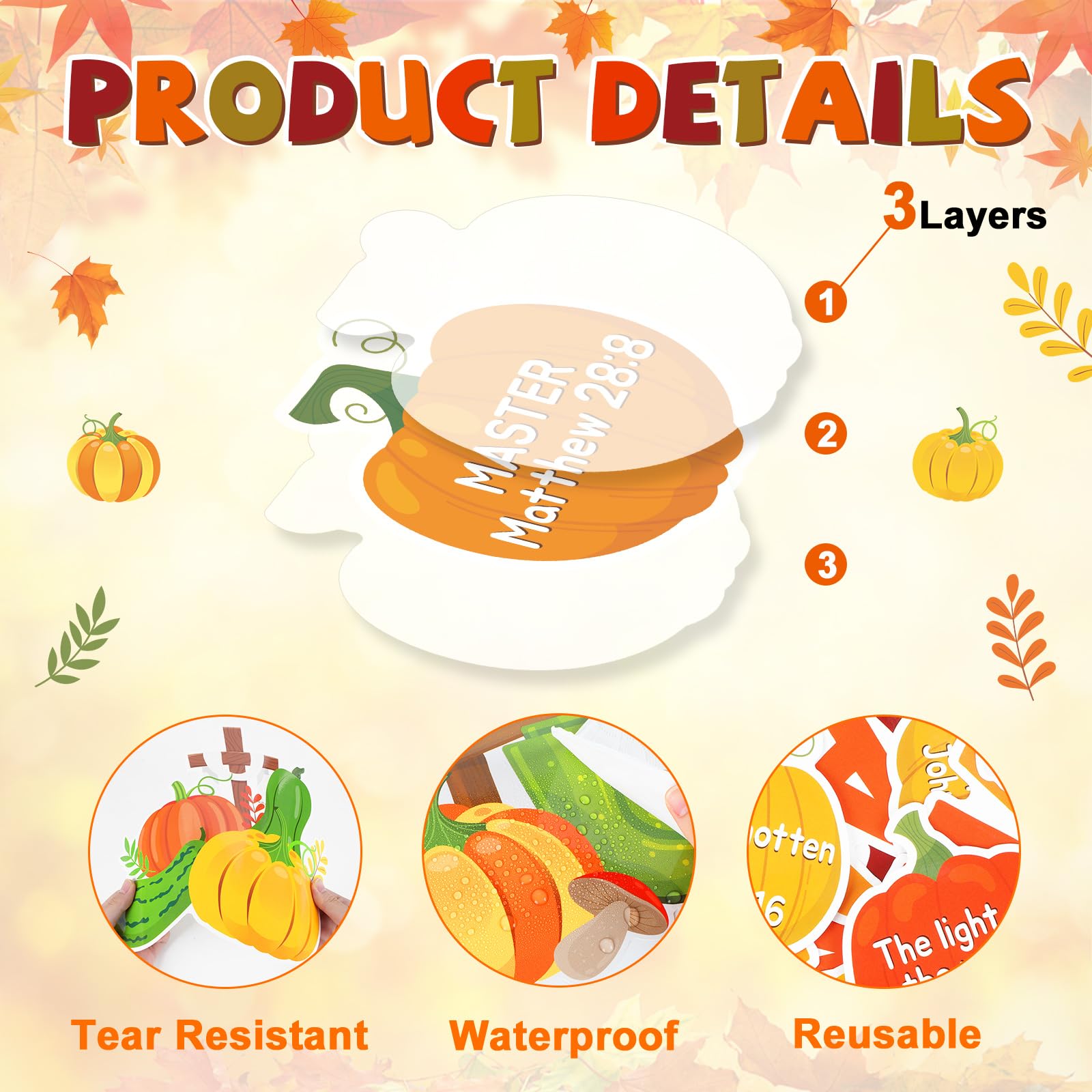 Snapklik.com : 67Pcs Autumn Fall Bulletin Board Decorations Jesus Names ...