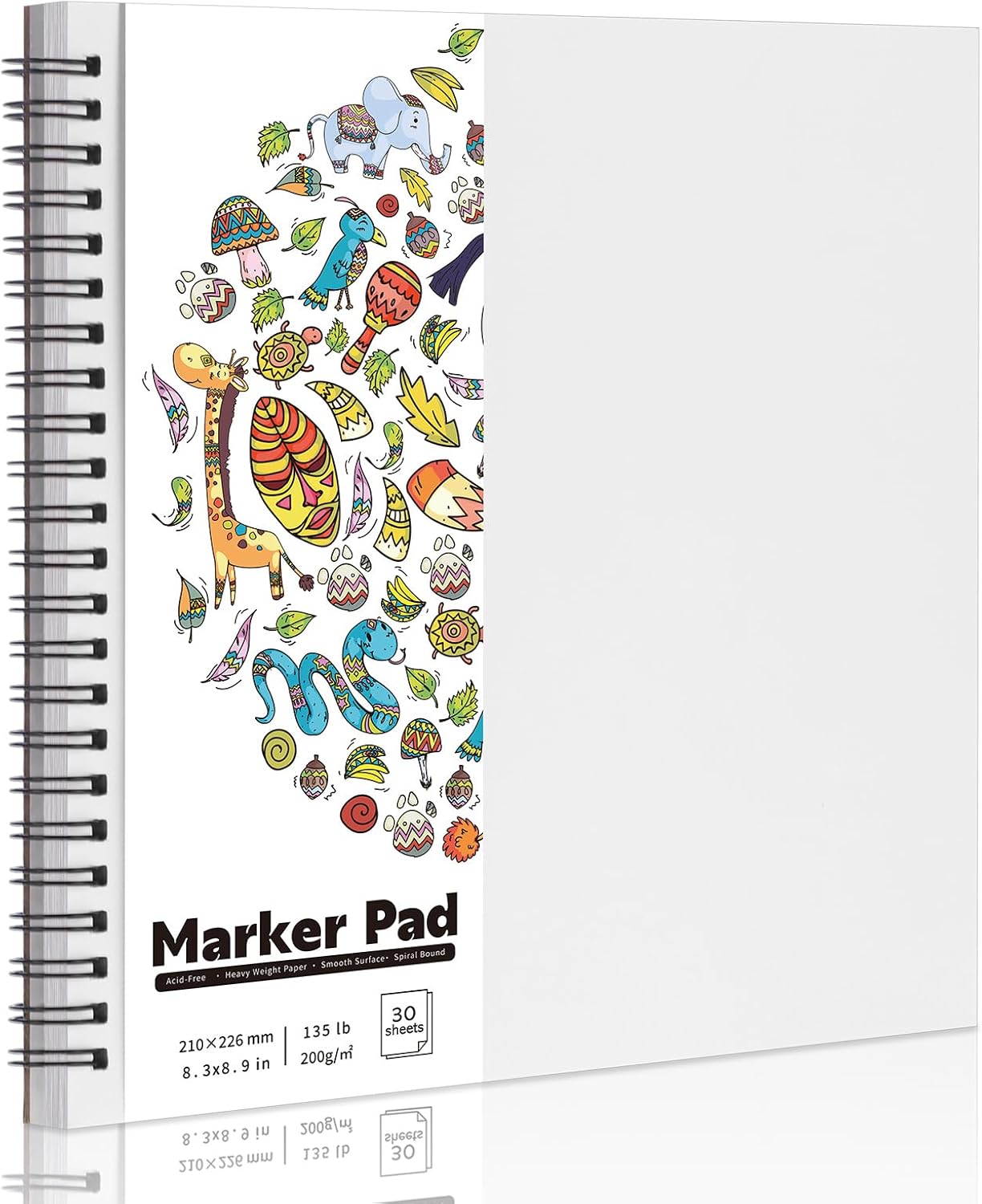 Amazon.com: 135lb/200gsm Marker Paper Pad, 8.3×8.9in Double Sided ...