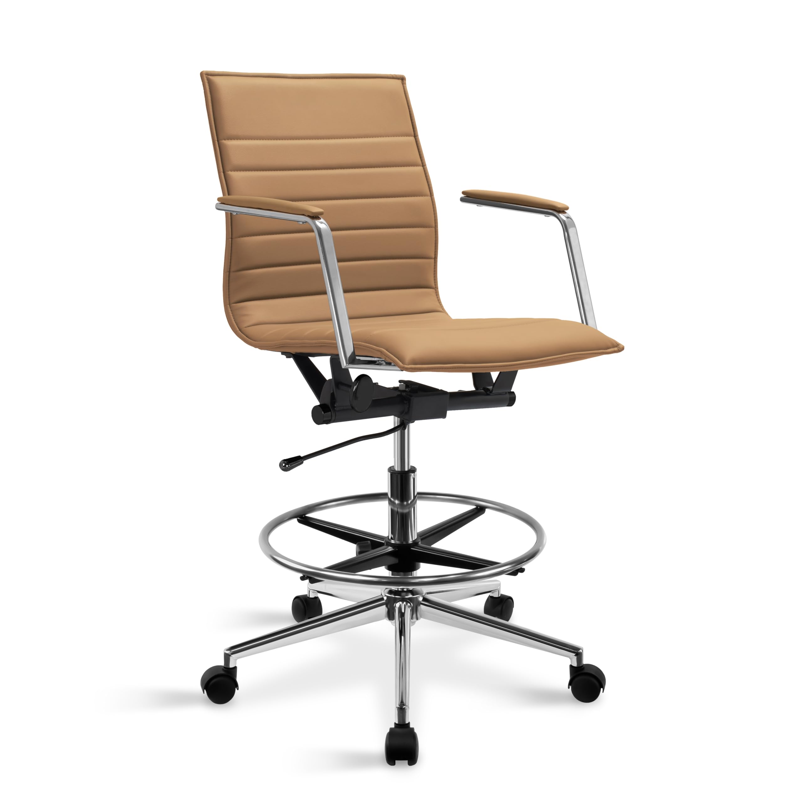 Amazon.com: 2xhome Modern Drafting Chair | Upholstered PU Leather ...