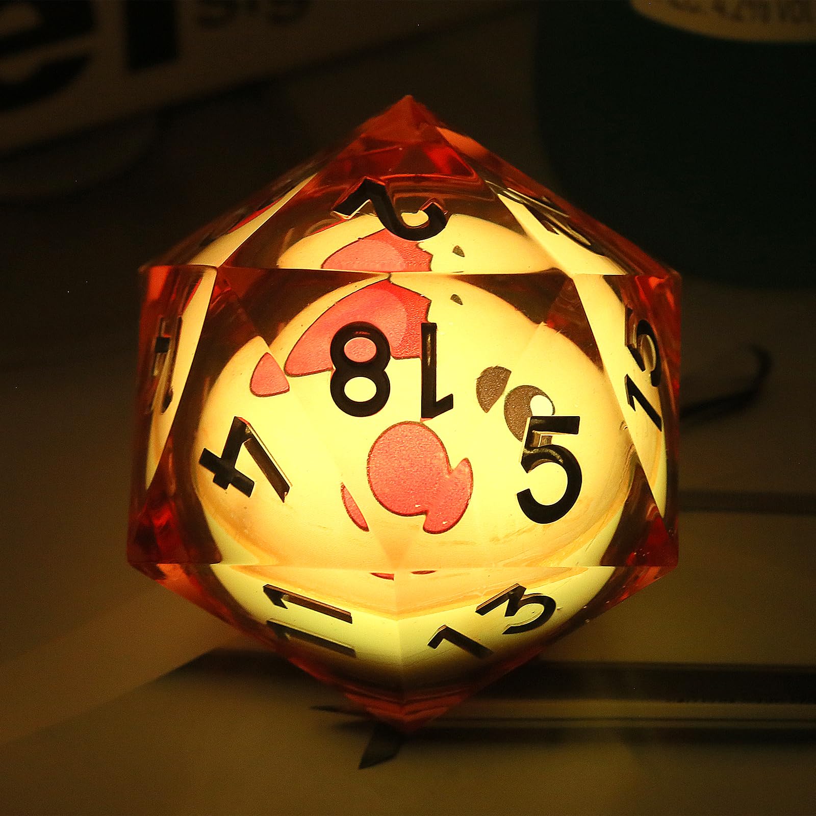 Amazon.com: D20 55mm Dice,DNDND LED 20 Sided Resin Dice with Gift ...
