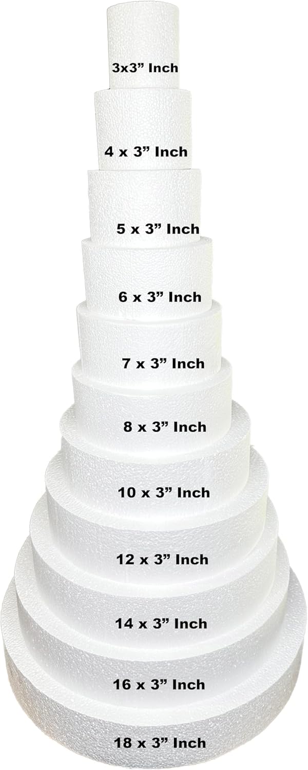 Amazon.com: 3-Inch Round Dummy Cake – Solid Foam Cake Form for ...