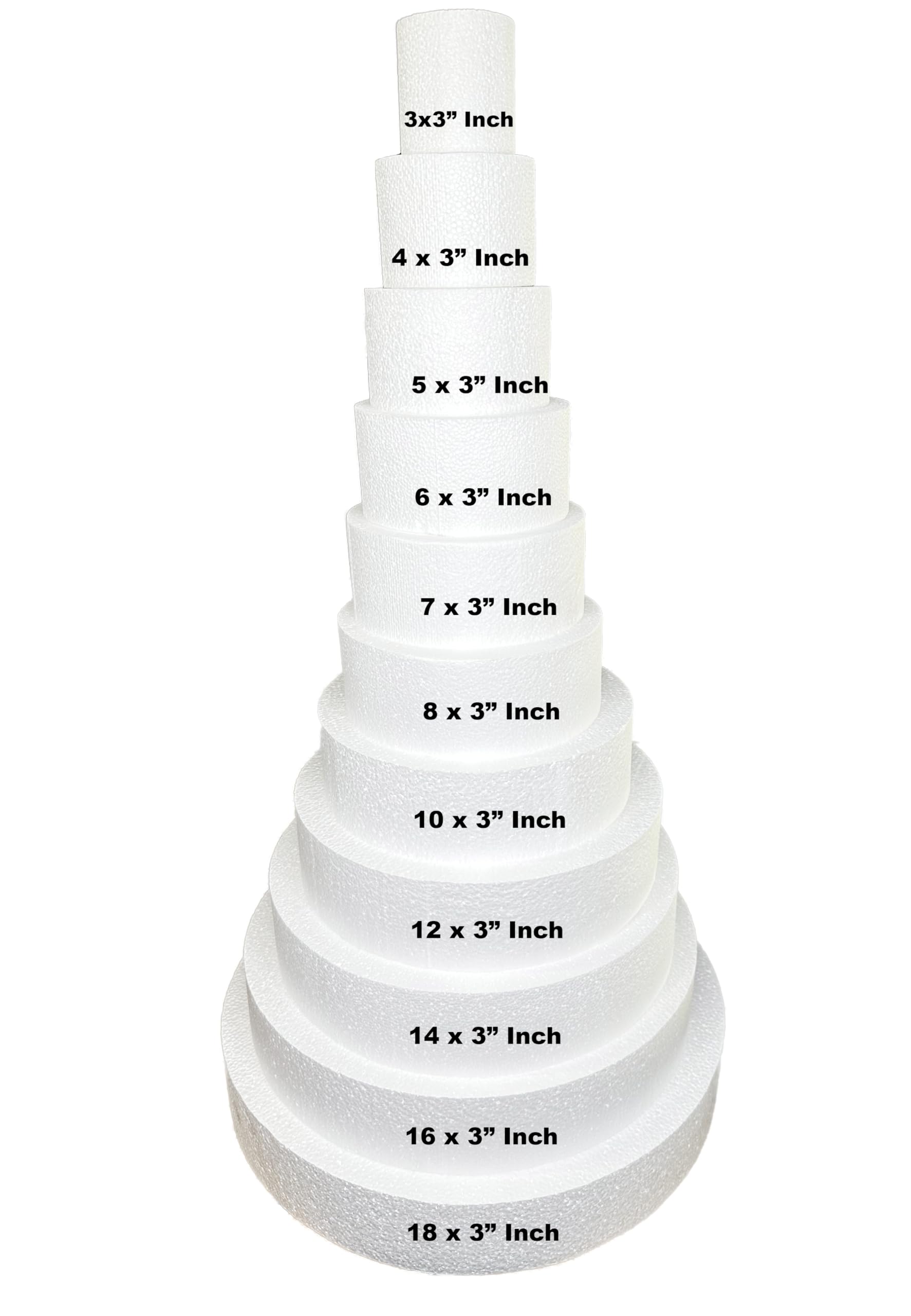 Snapklik.com : 3-Inch Round Dummy Cake Solid Foam Cake Form For ...