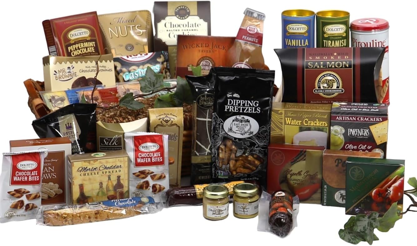 Amazon.com : Gourmet Meat & Cheese Sampler Gift Basket - Deluxe ...