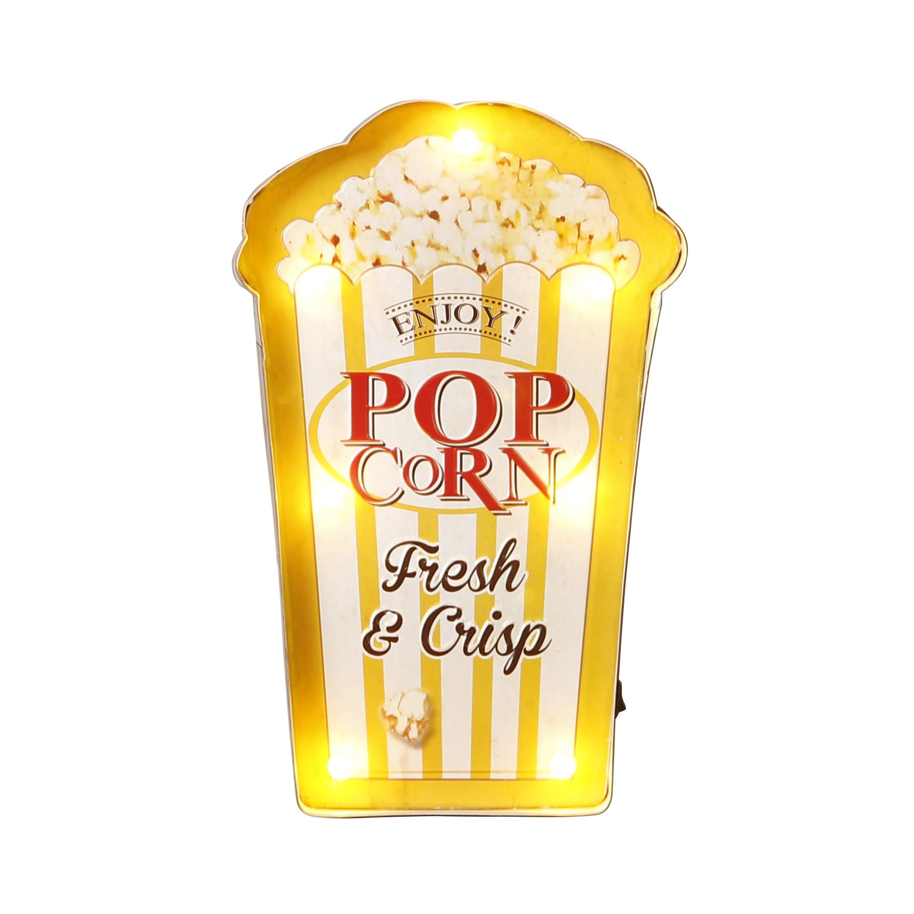 Amazon.com : Metal Popcorn Light Sign Vintage Style Wall Decoration ...