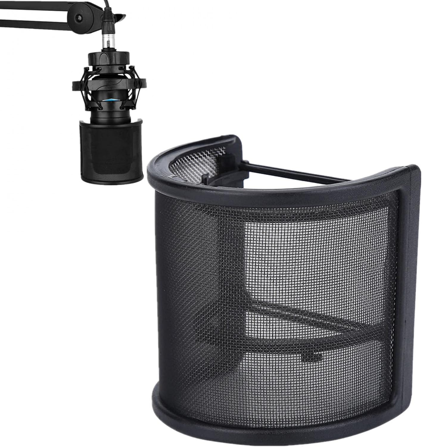 Microphone Pop Filter, Metal Mesh & Foam Layer U Shape Microphone ...