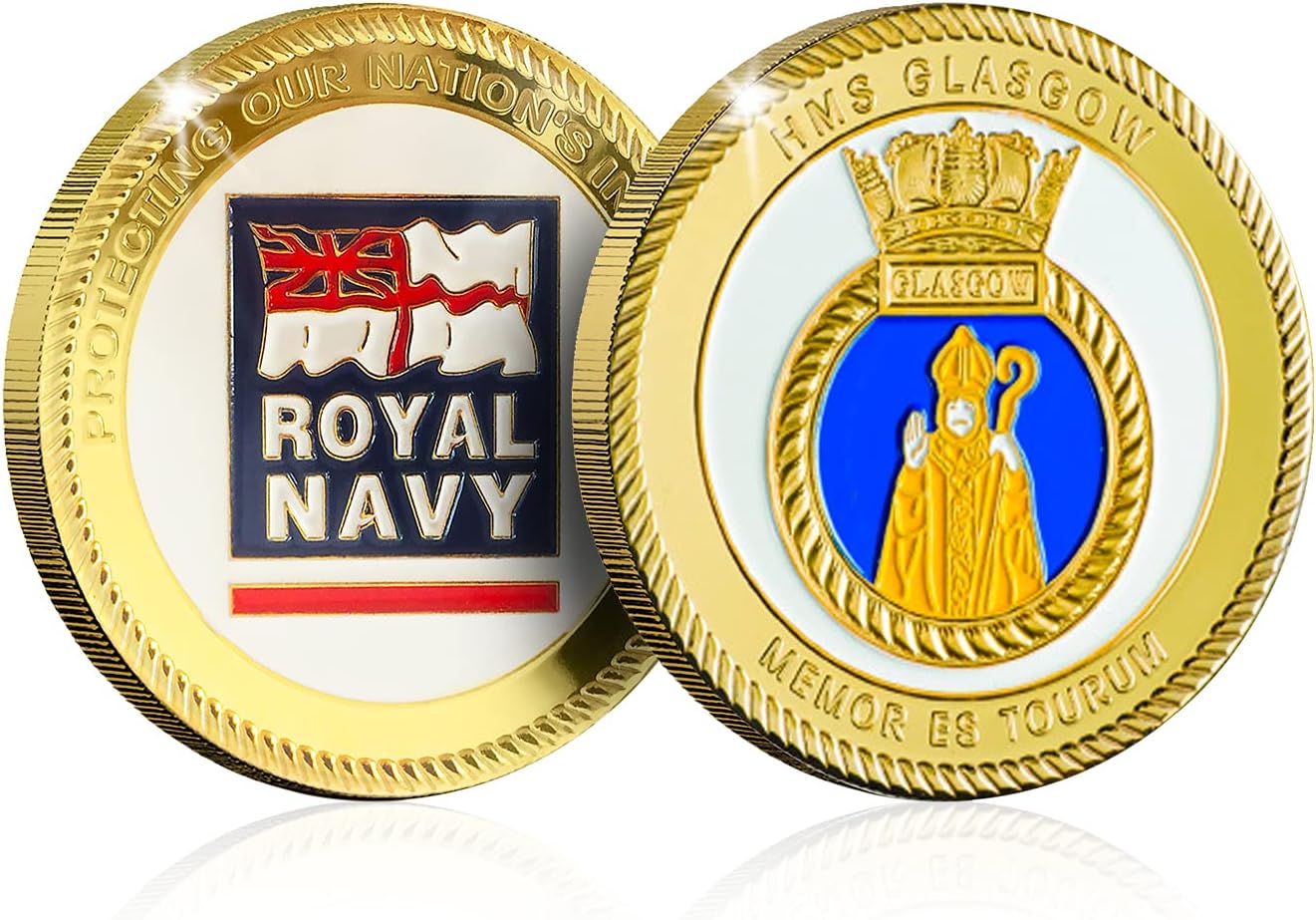 Royal Navy Memorabilia Gifts Collection Gold Spoof Coin Medal – HMS ...