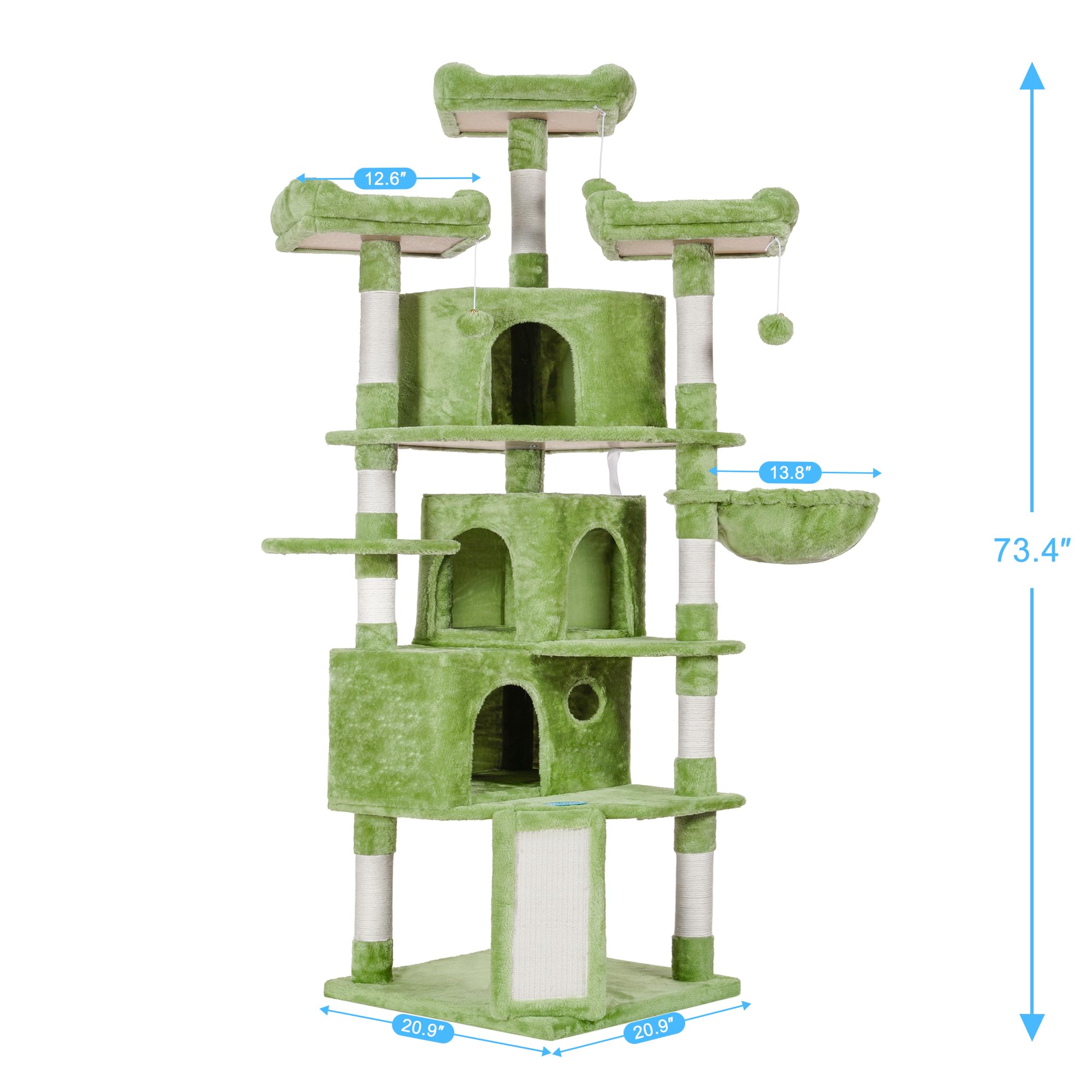 Snapklik.com : Hey-brother XL Cat Tree, 73.4 Inch Cat Tower
