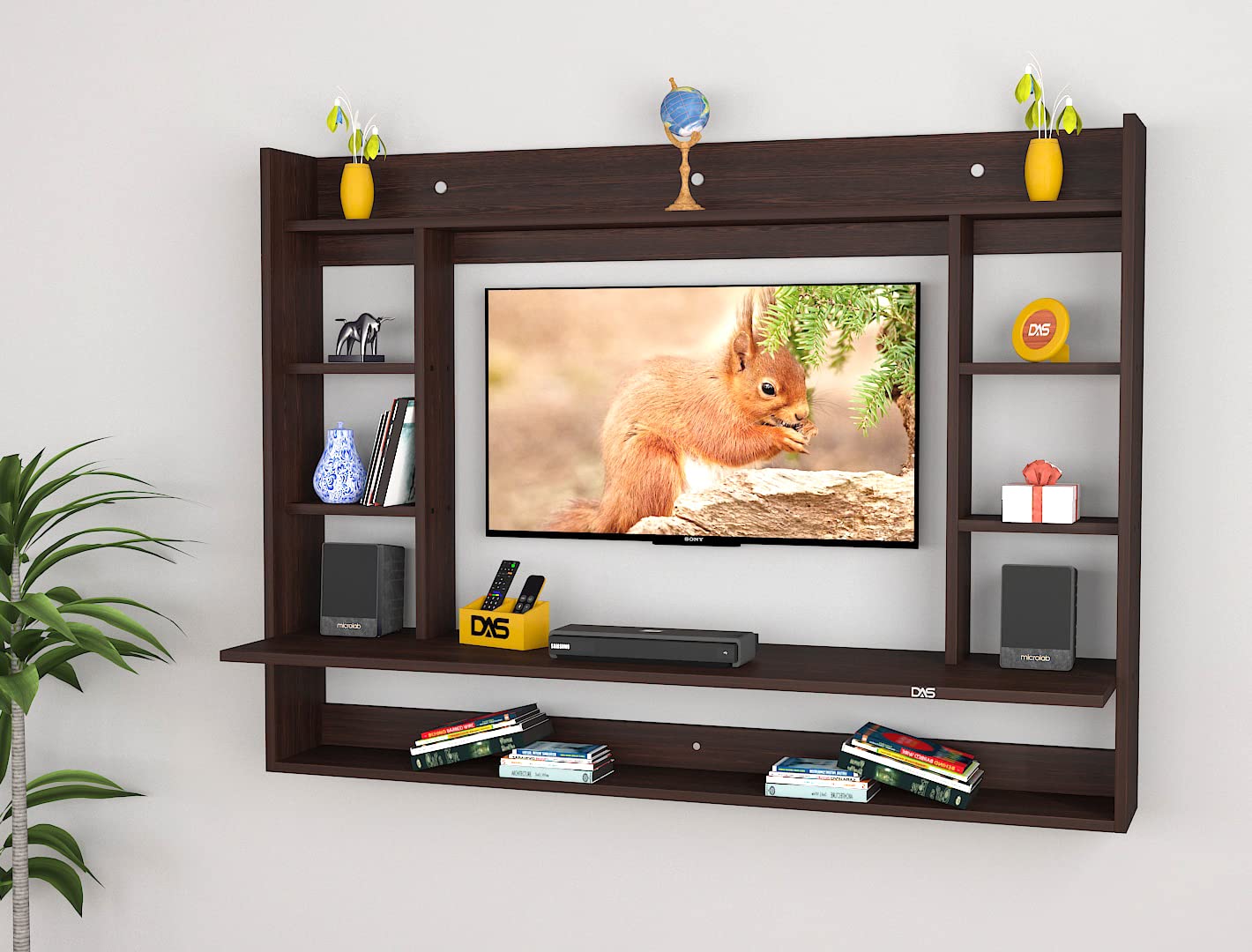 DAS Devin Wall Mount TV Entertainment Unit/Set Top Box Stand for Up to ...