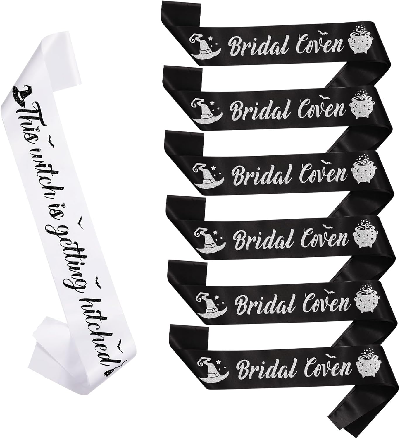 Amazon.com: Serencatcher 7Pcs Bachelorette Party Sash Set, This Witch ...