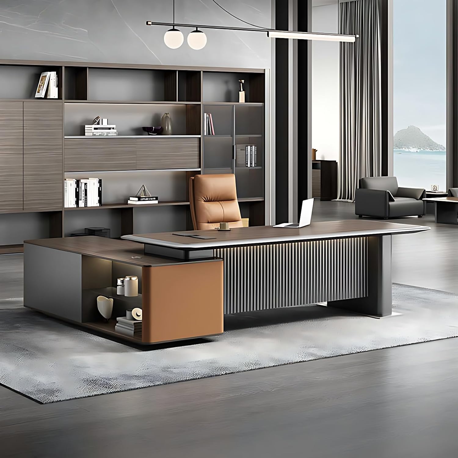 Amazon.com: ZGNBSD Executive Desk - Modern Corner Desk with Drawers ...