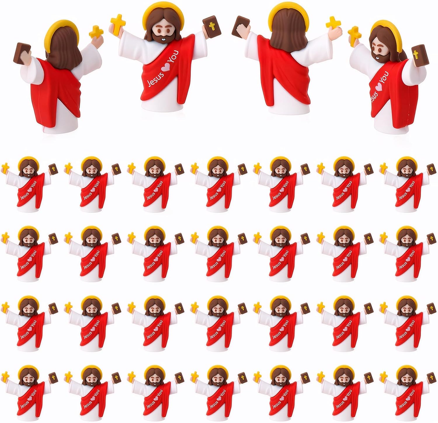 Amazon.com: GGSTDDUP 30 Pcs Little Jesus Figures Jesus Love You Mini ...